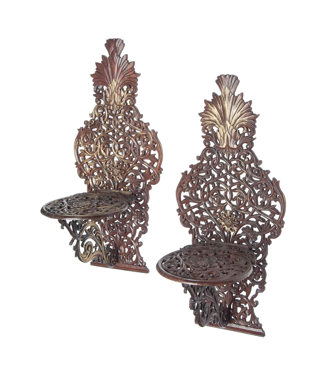 TWO GILT WOOD OPENWORK TURBAN STANDS (KAVUKLUK), OTTOMAN TURKEY , 19TH ...