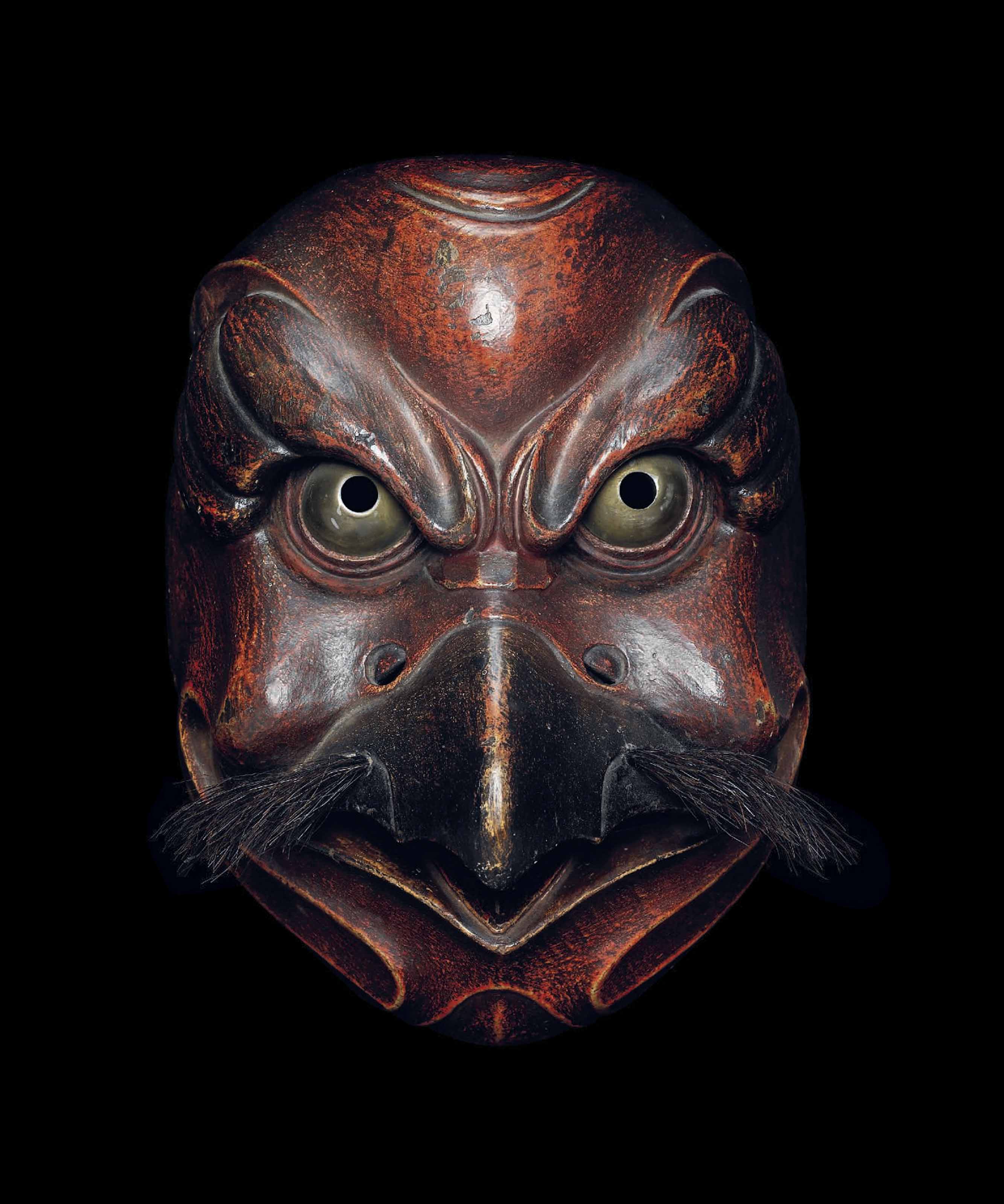 A Kyogen Mask of Tobi [Black Kite] , EDO PERIOD (18TH CENTURY) | Christie's