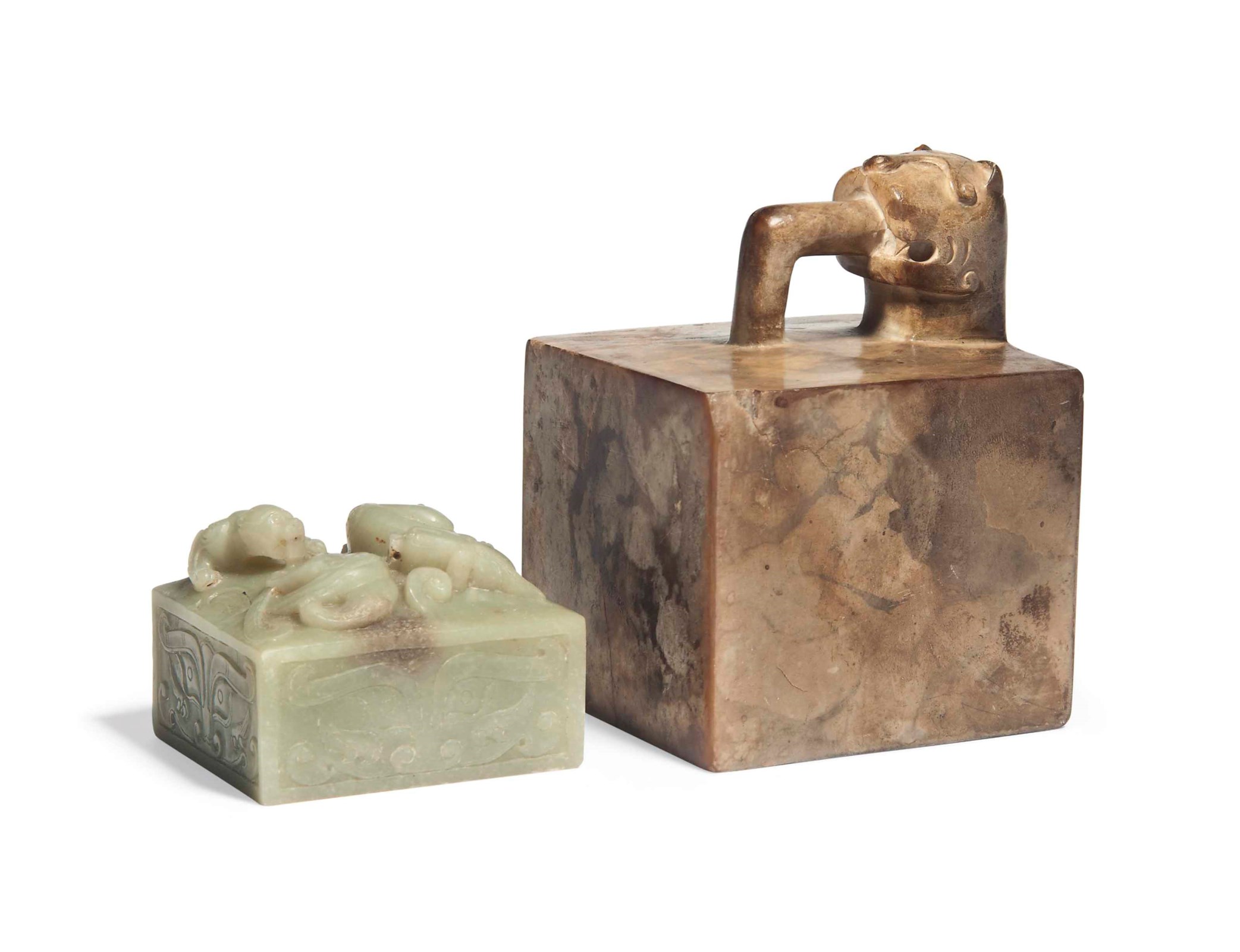 TWO CHINESE CARVED SQUARE SEALS | Christie's