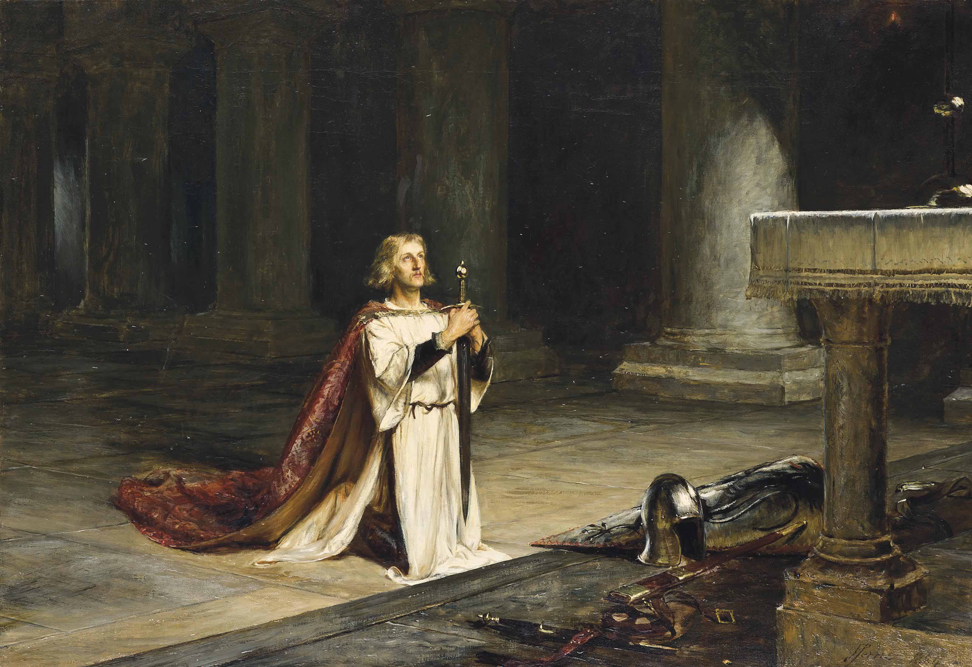 John Pettie, R.A. (1839-1893) , A knight's vigil | Christie's