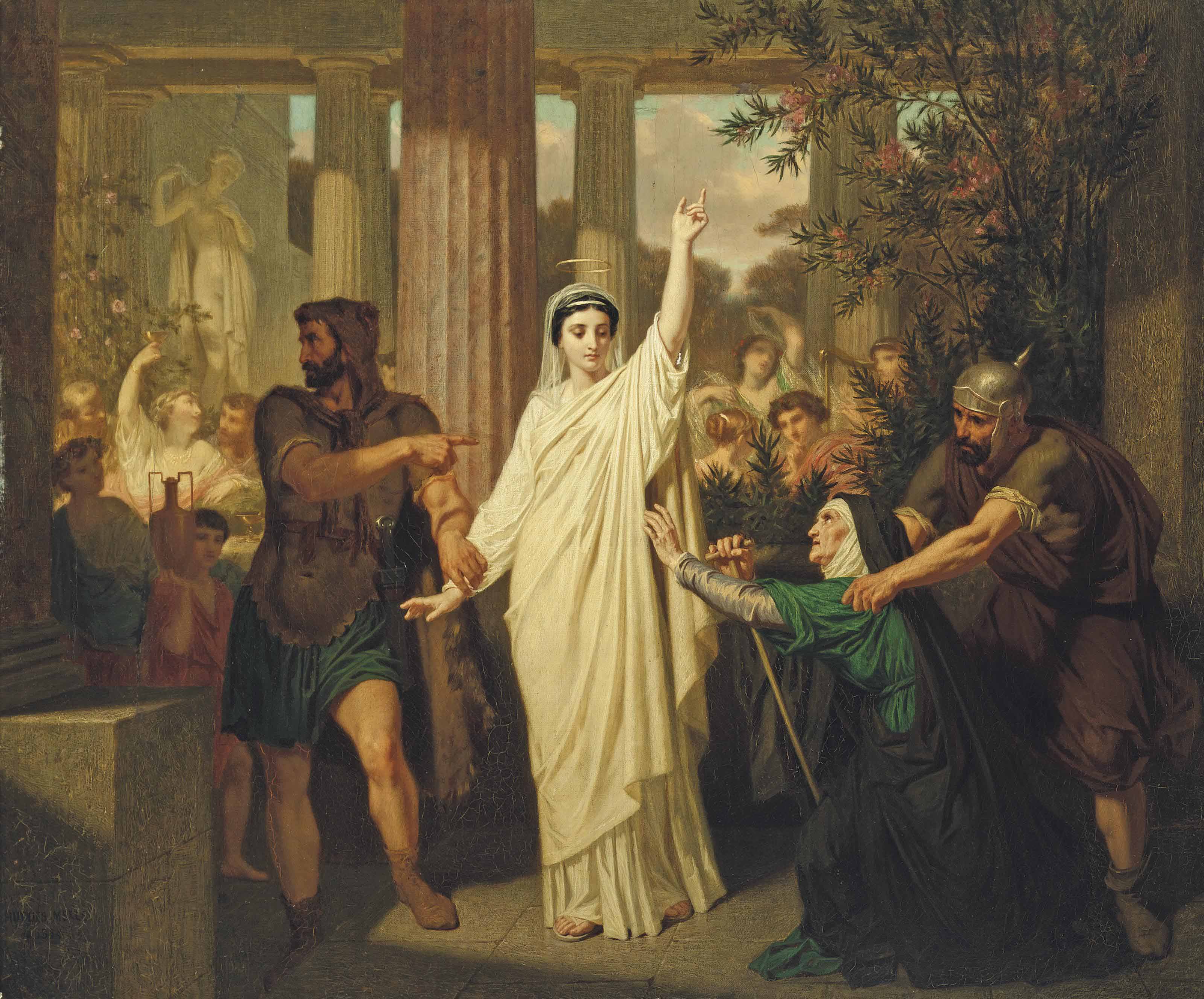 Hugues Merle (French, 1823-1881) , Heroine of the faith | Christie's