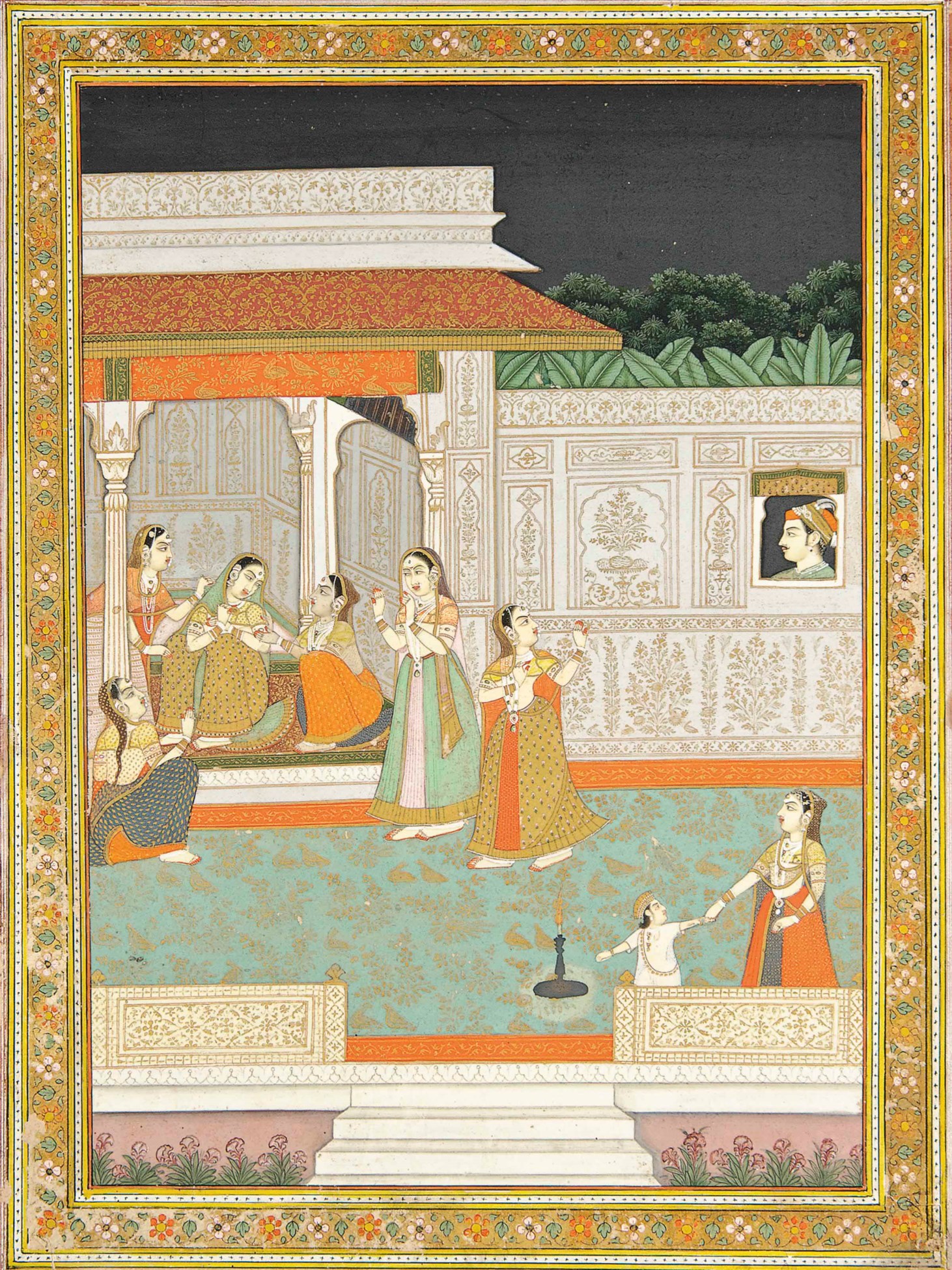 A ZENANA SCENE, JAIPUR, RAJASTHAN, NORTH INDIA, LATE 18TH CENTURY ...