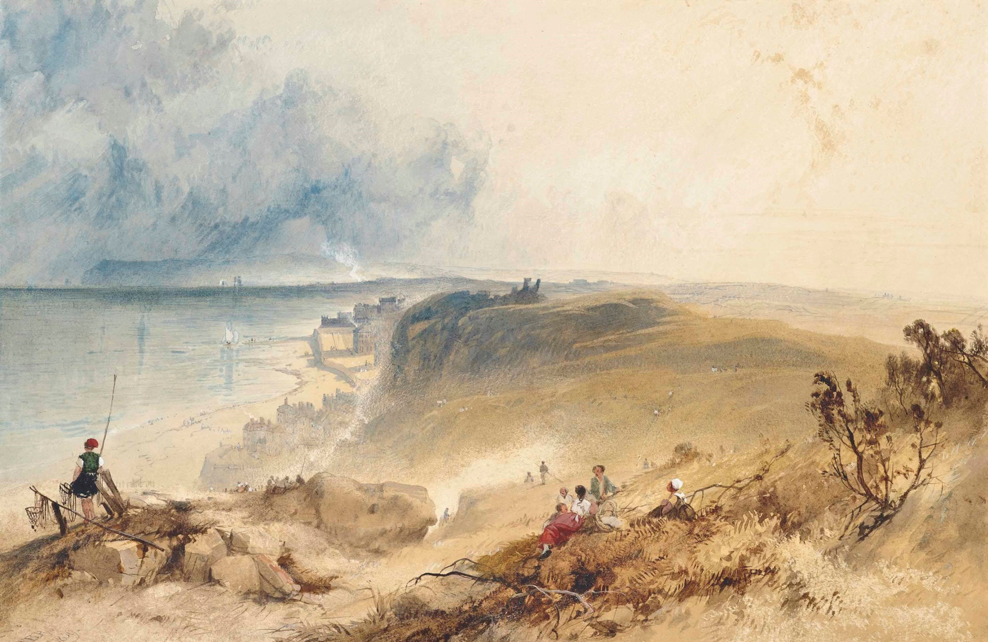 James Baker Pyne, R.I. (1800-1879), Hastings from the East cliff ...