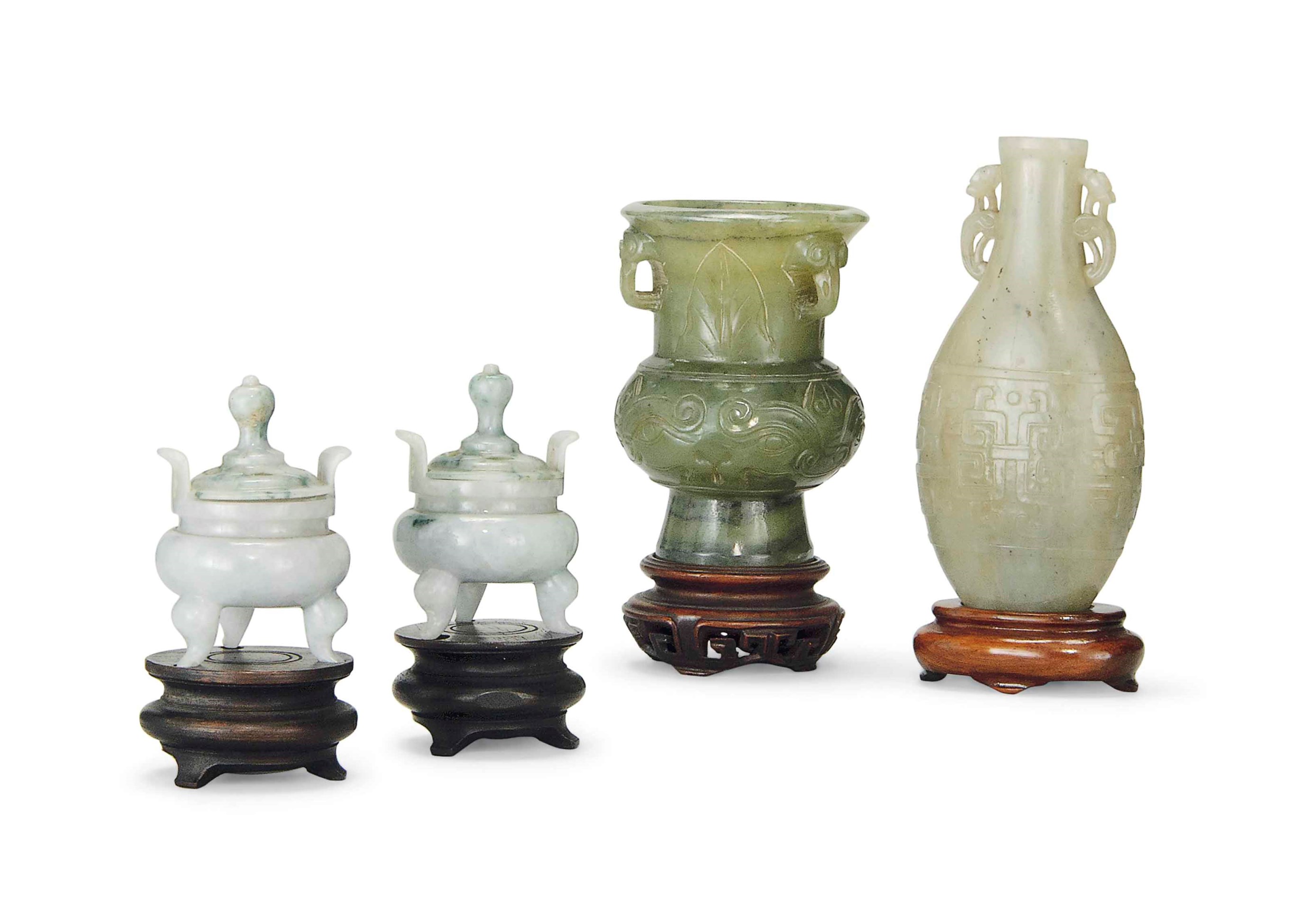 TWO JADE AND TWO JADEITE VESSELS, 18TH-20TH CENTURY | Christie's