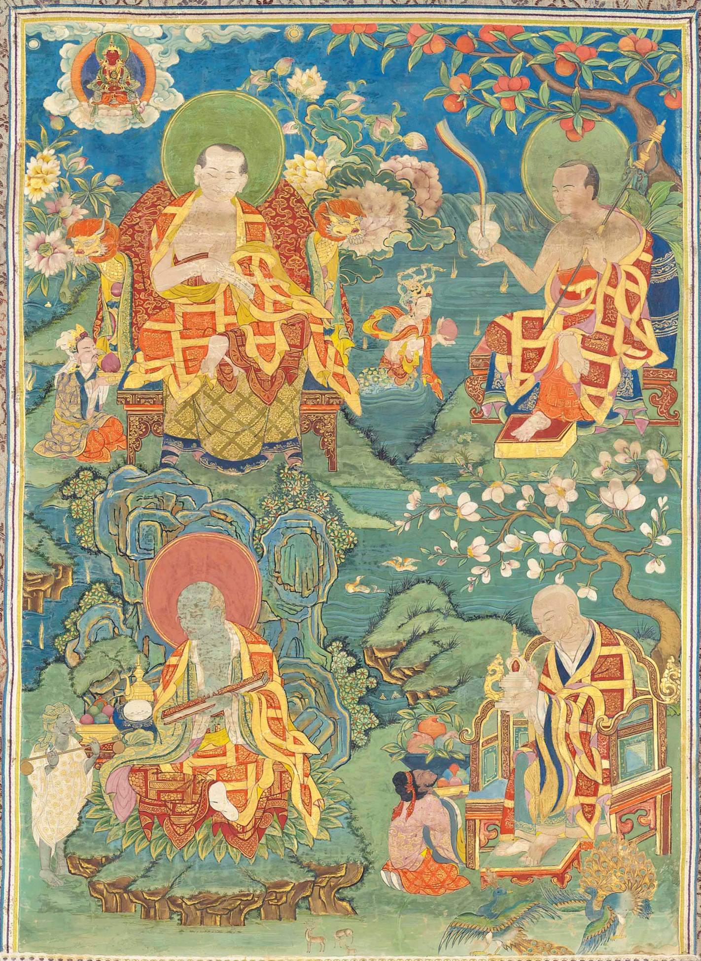 A THANGKA DEPICTING FOUR ARHATS, TIBET, CA. 17TH CENTURY | Christie's