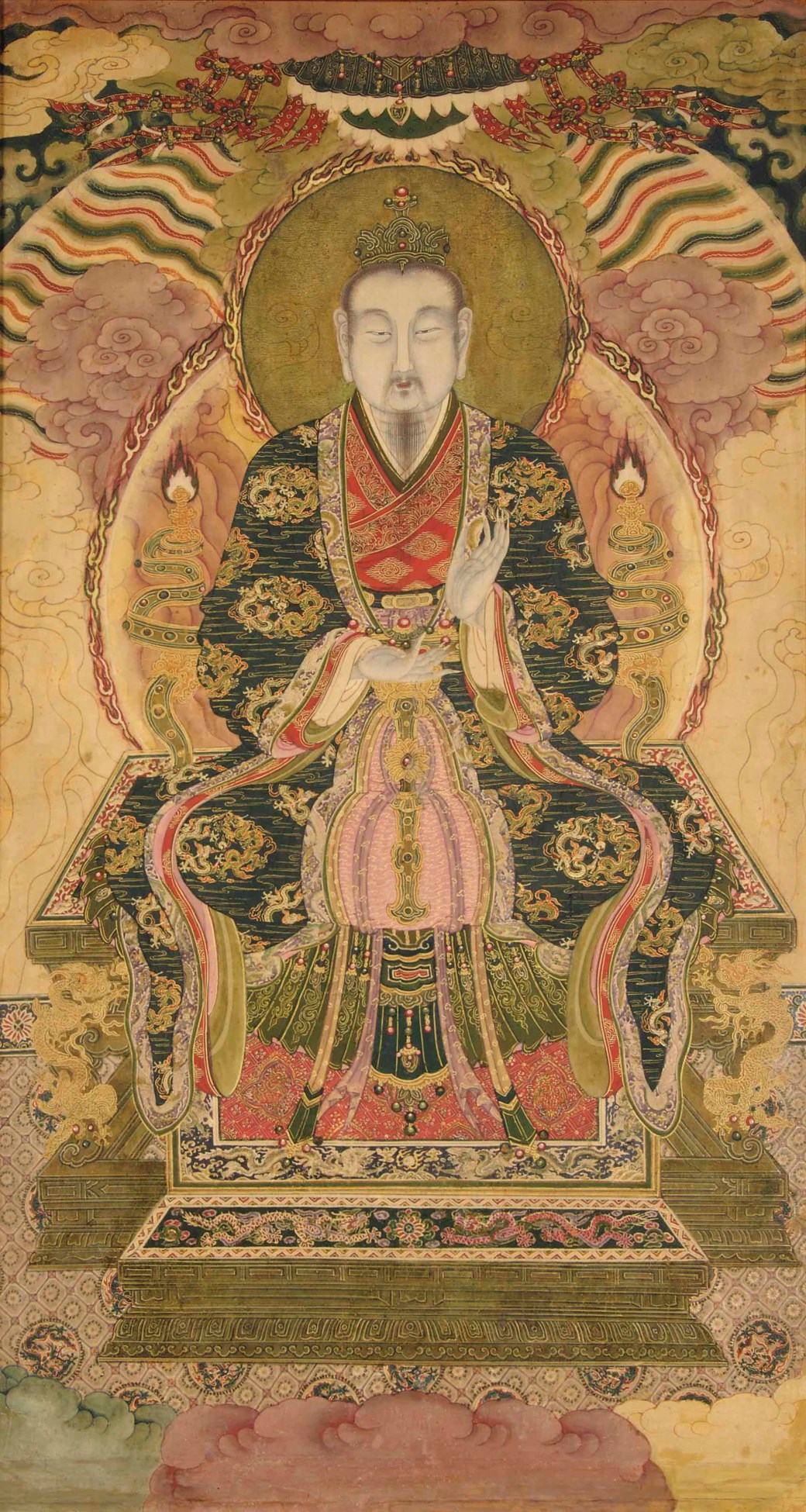 A DAOIST PAINTING OF YUANSHI TIANZUN, MING DYNASTY, 17TH CENTURY ...