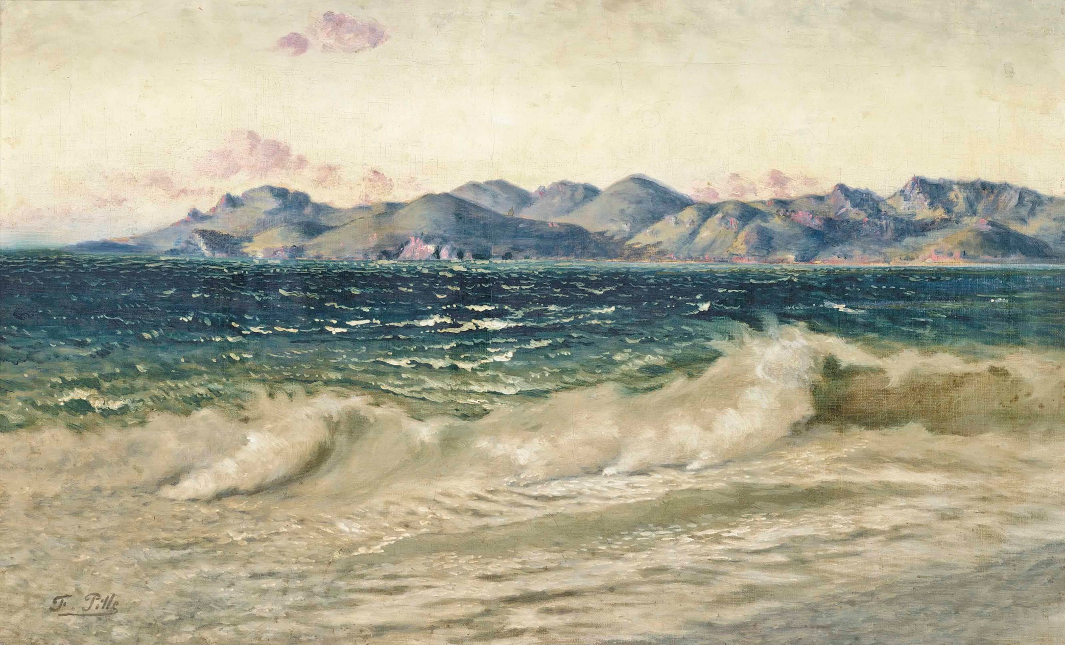 Félix Pille (French 1848-1919), Off the coast of North Africa at Ténès ...