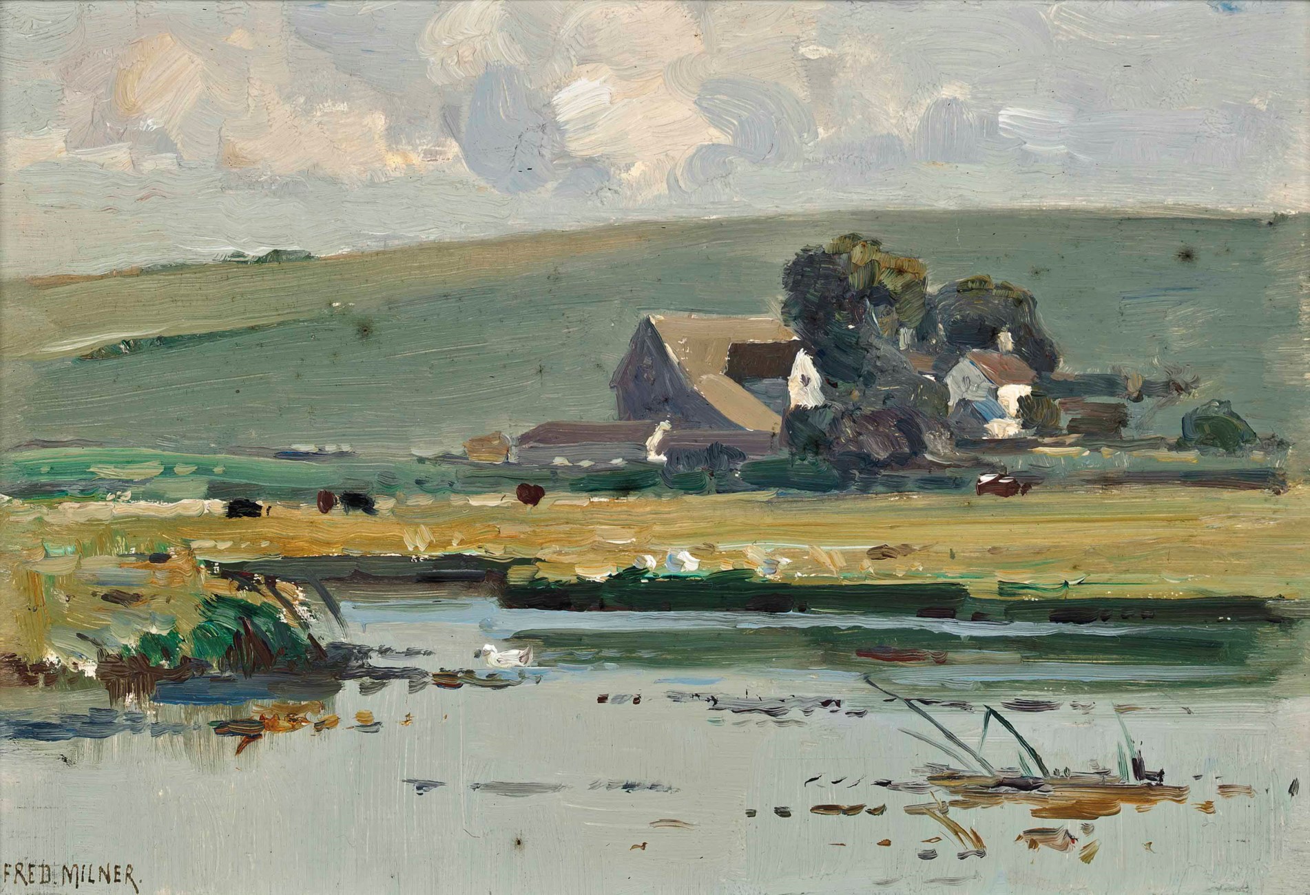 Frederick Milner R.B.C., R.W.A. (1863-1939), On the Windrush, Burford ...