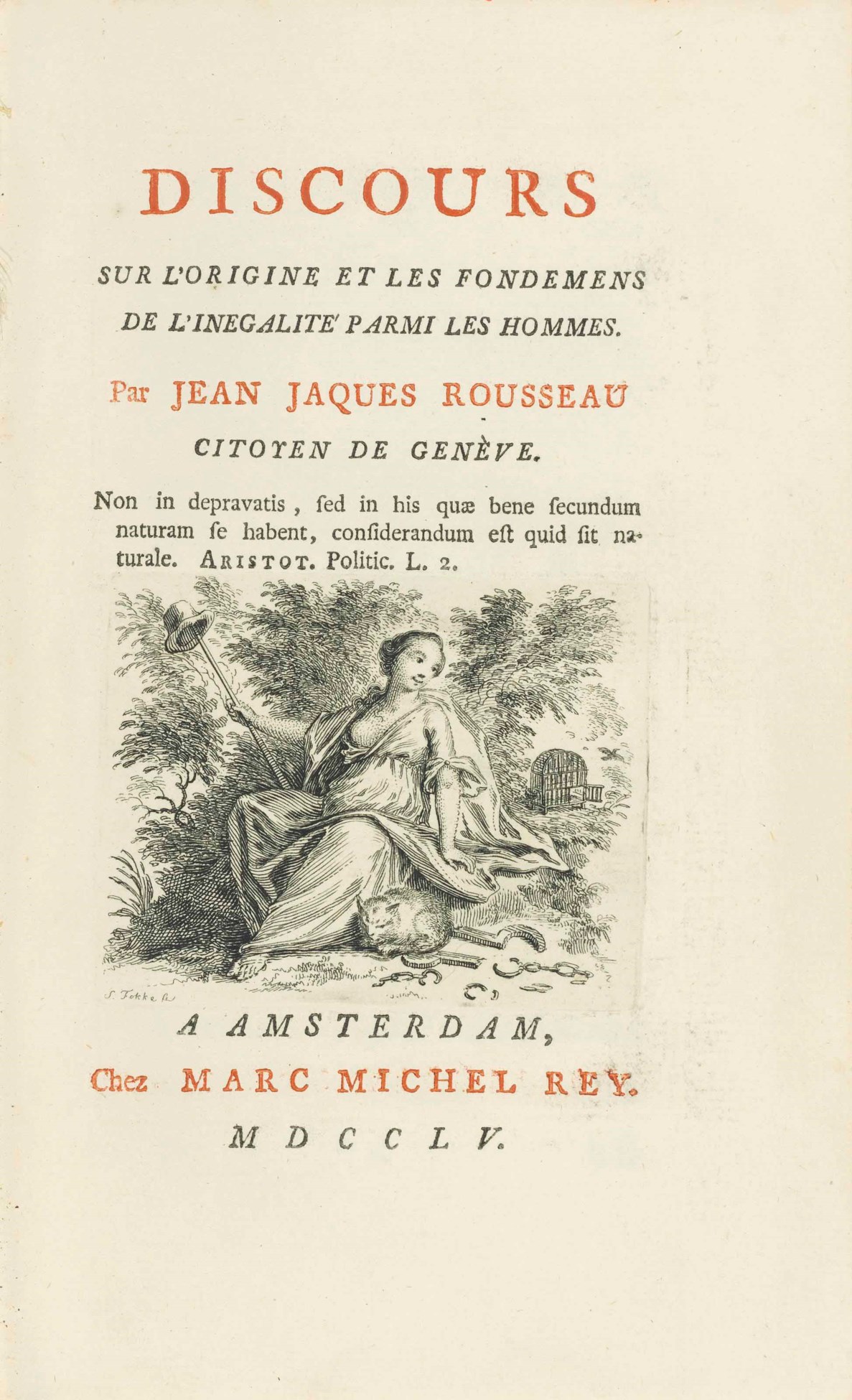 ROUSSEAU, Jean Jacques (1712-1778). Discours sur l’origine et les ...