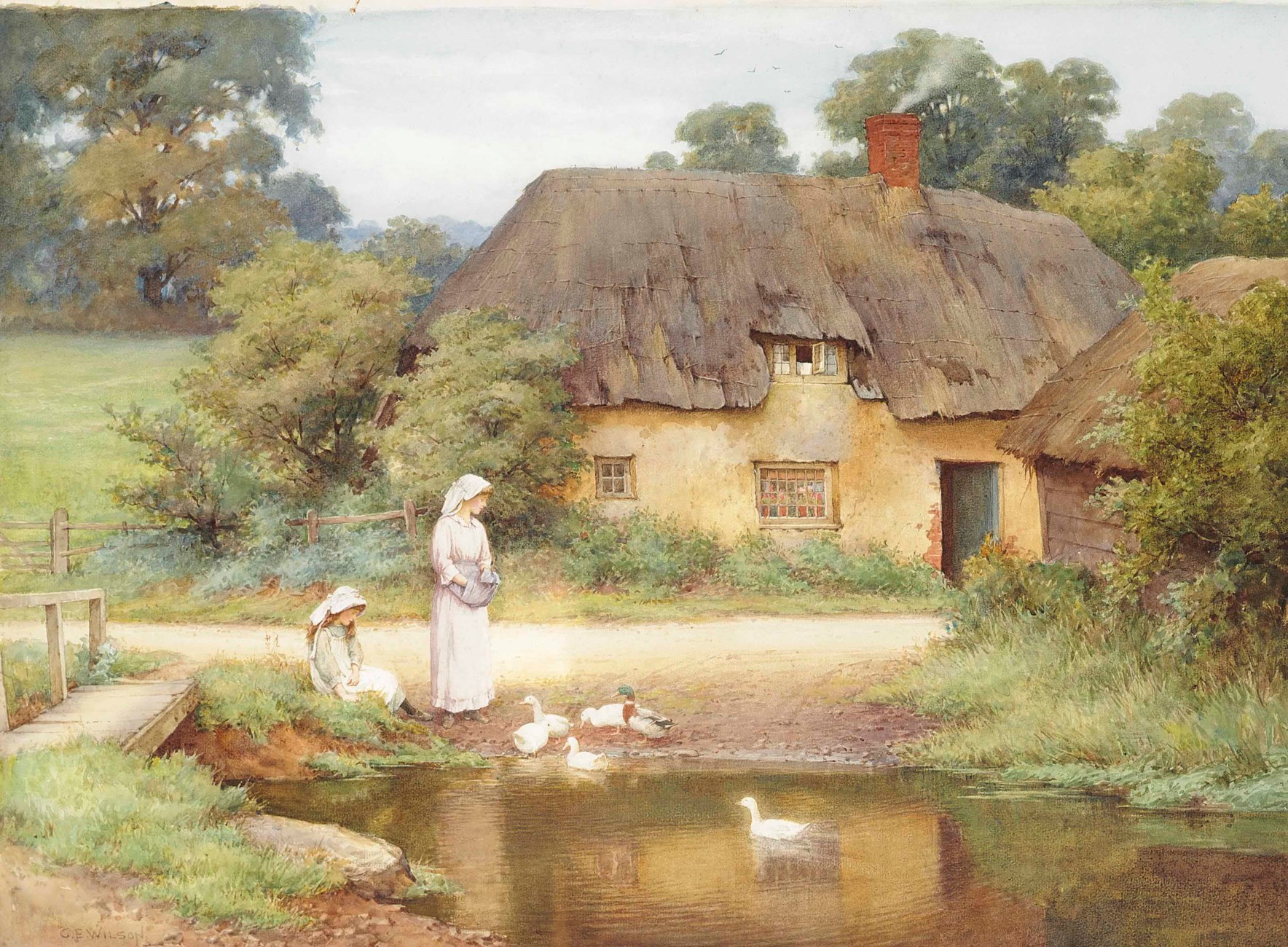 Charles Edward Wilson (1854-1941), Feeding the ducks | Christie's