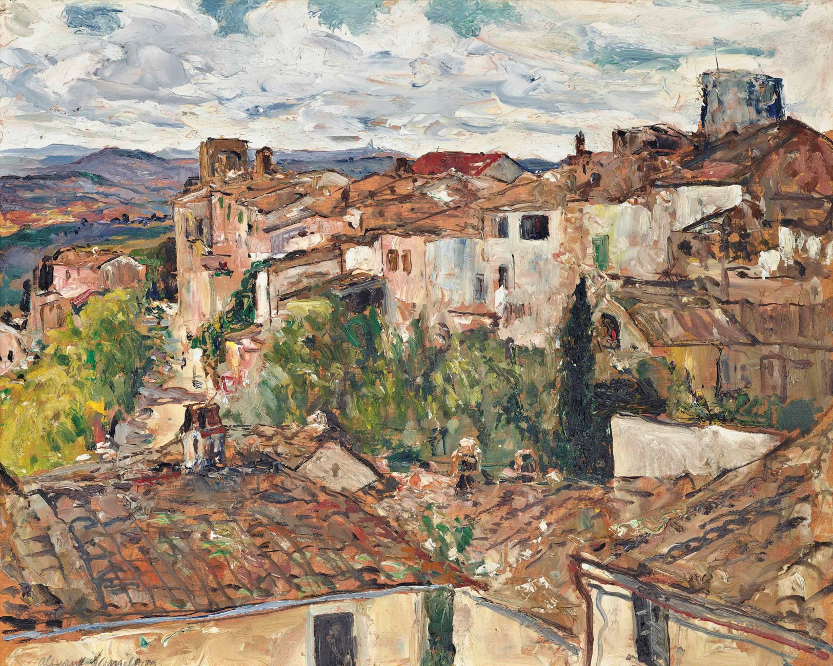 Alexander Jamieson, R.O.I. (1873-1937), San Giminiano, near Florence ...