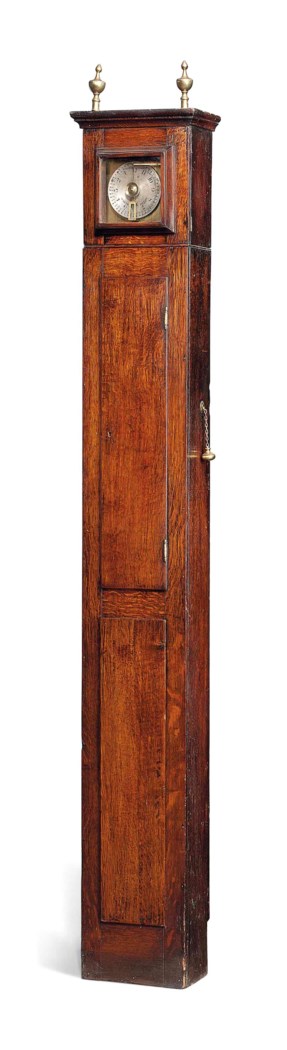 AN EARLY VICTORIAN OAK WATCHMAN'S OR NOCTUARY'S LONGCASE CLOCK, JOHN ...