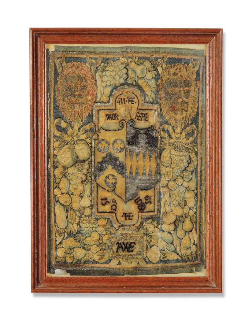 AN ElLIZABETHAN SHELDON ARMORIAL TAPESTRY FRAGMENT