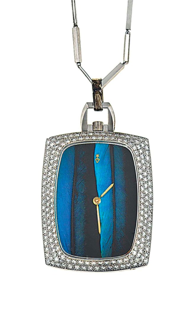 A peacock feather pendant watch, by Corum | Christie's