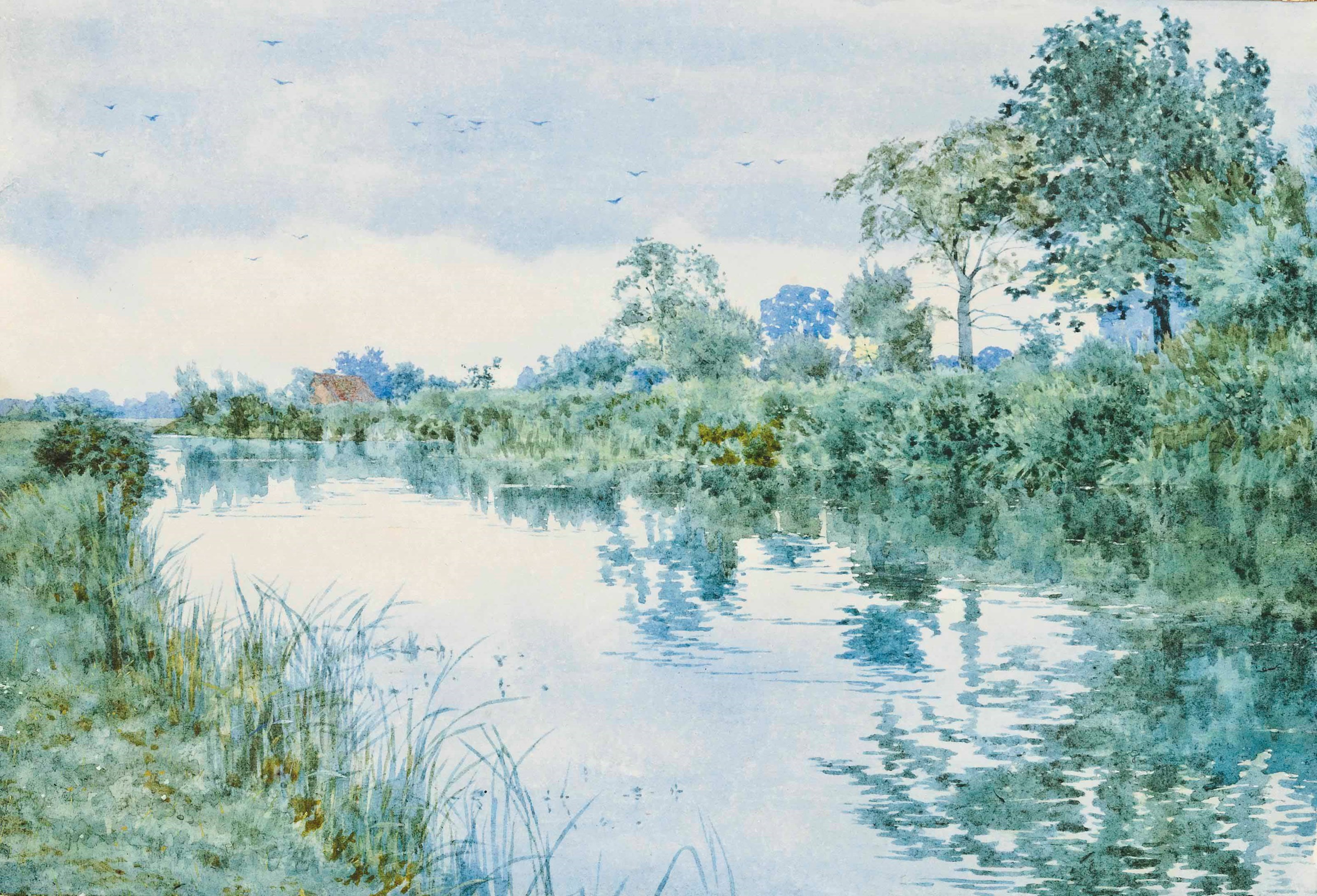 William Fraser Garden (1856-1921), A peaceful stretch of the Cam ...