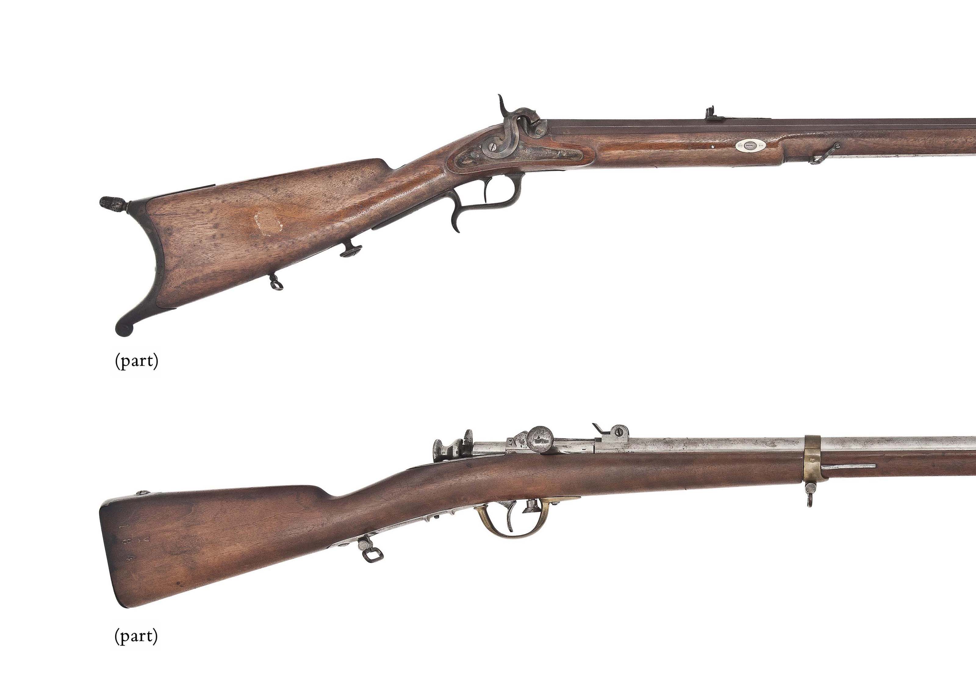 AN ITALIAN 15mm PERCUSSION RIFLE OF SERVICE TYPE , SIGNED PRAMOLI ...