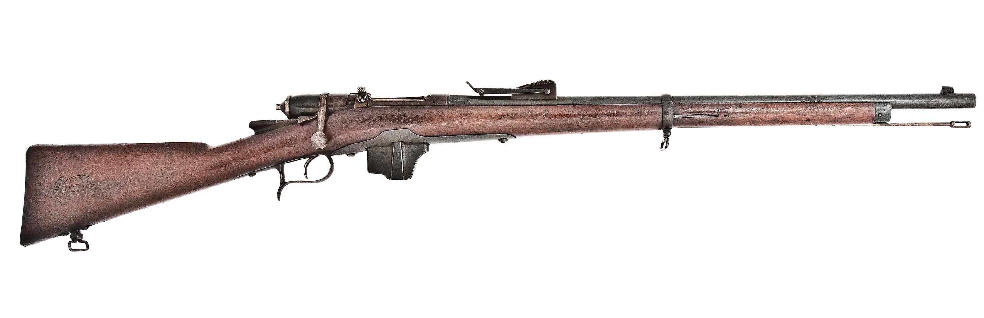 AN ITALIAN 15mm PERCUSSION RIFLE OF SERVICE TYPE , SIGNED PRAMOLI ...