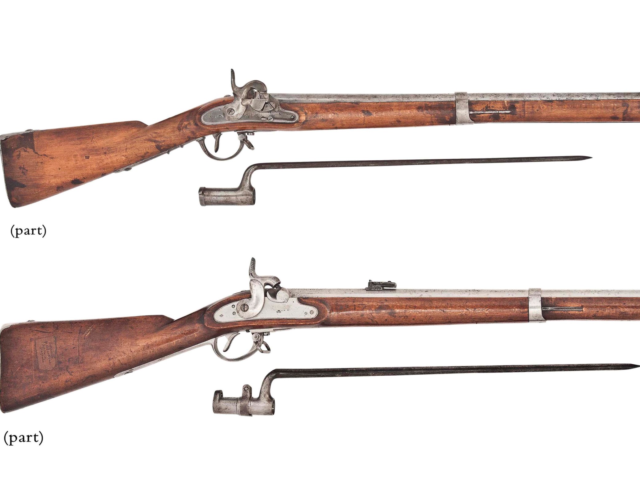 TWO AUSTRIAN 14mm LORENZ PERCUSSION SERVICE RIFLES, EACH MARKED '858 ...