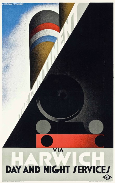 A.M. Cassandre (1901-1968) , THE CONTINENT VIA HARWICH | Christie's