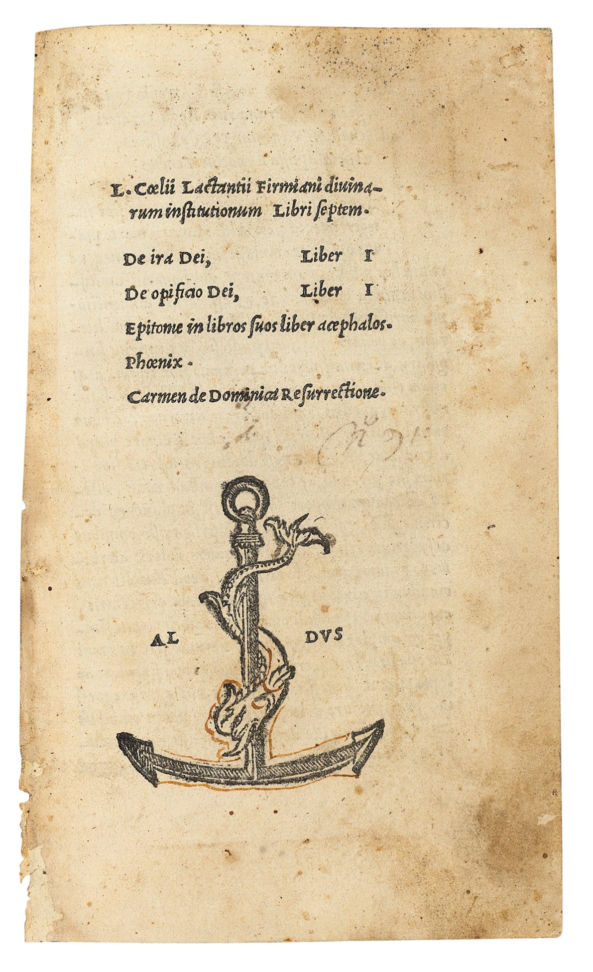 LACTANTIUS (c.45-120). Lucius Caecilius Firmianus (c.240-c.320 ...