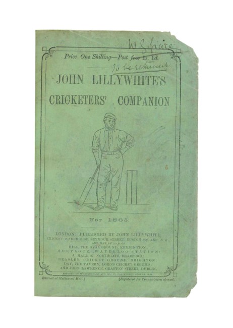 LILLYWHITE, John (editor). Cricketers’ Companion. London: John ...