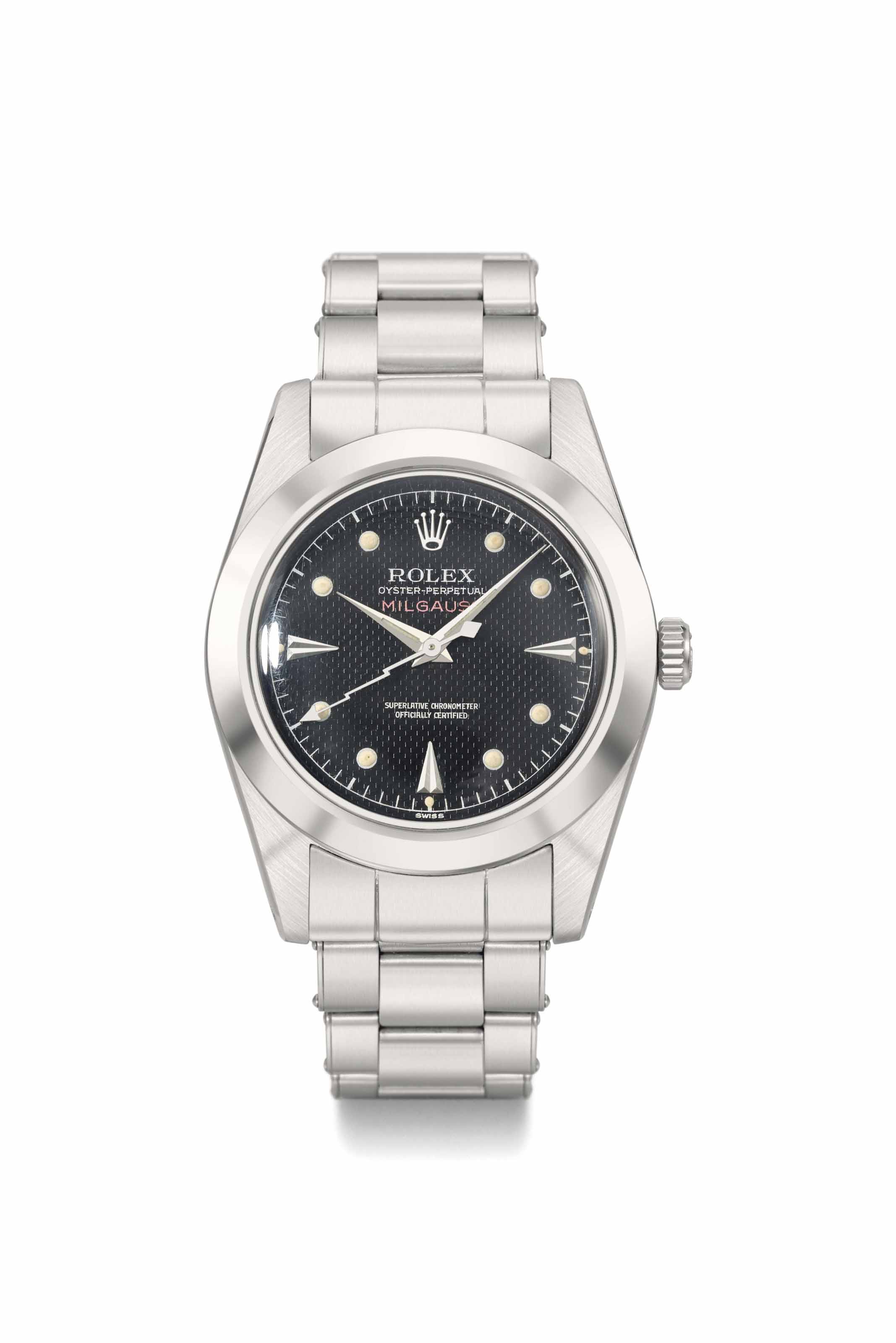 Rolex. A rare and attractive stainless steel automatic anti-magnetic ...