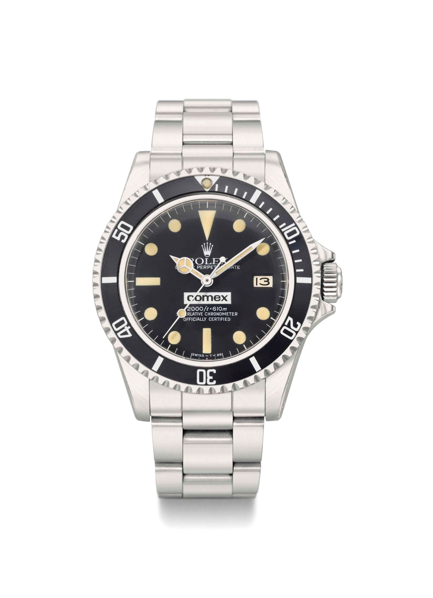 Rolex. A fine and very rare stainless steel automatic wristwatch with ...