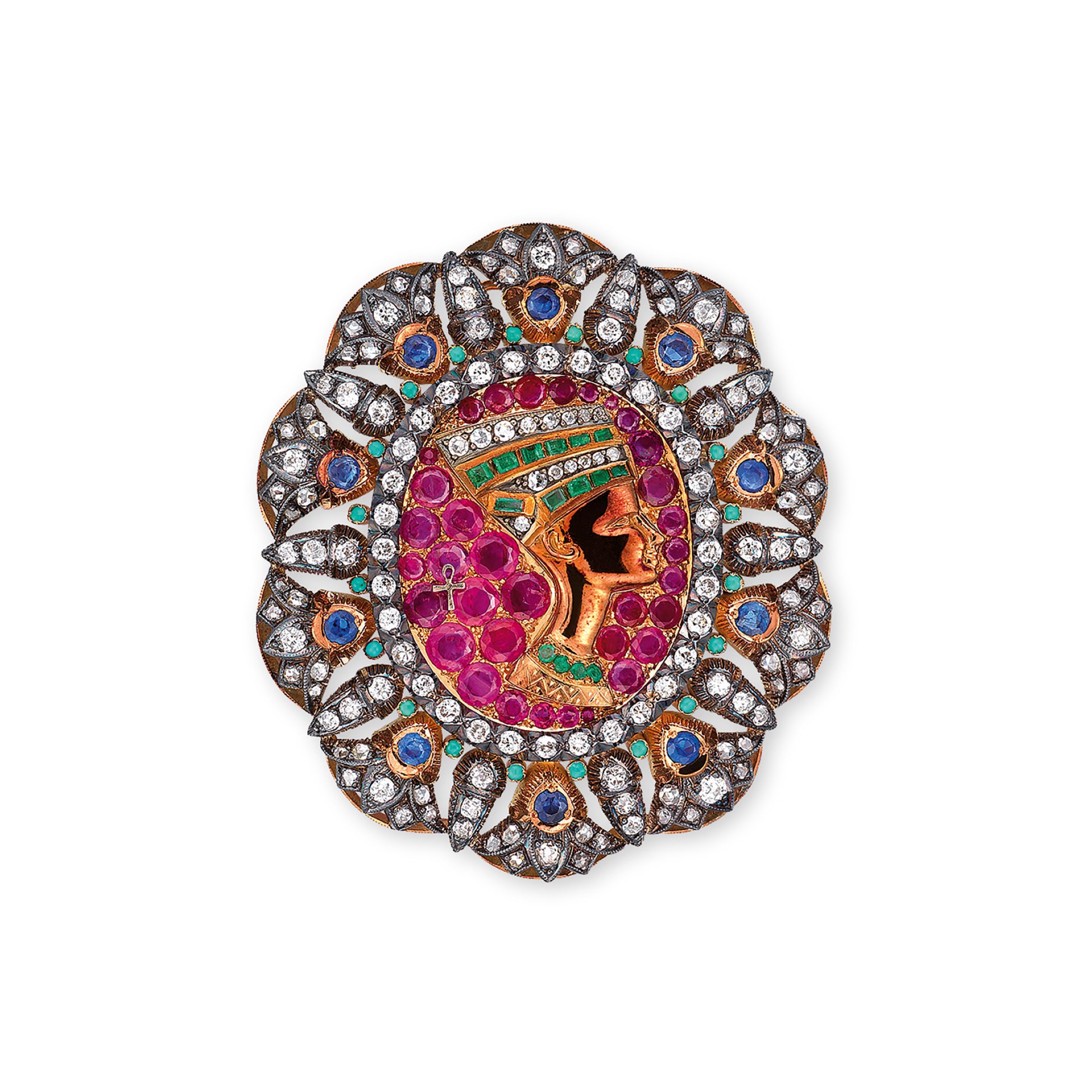 A MULTI-GEM BROOCH | Christie's
