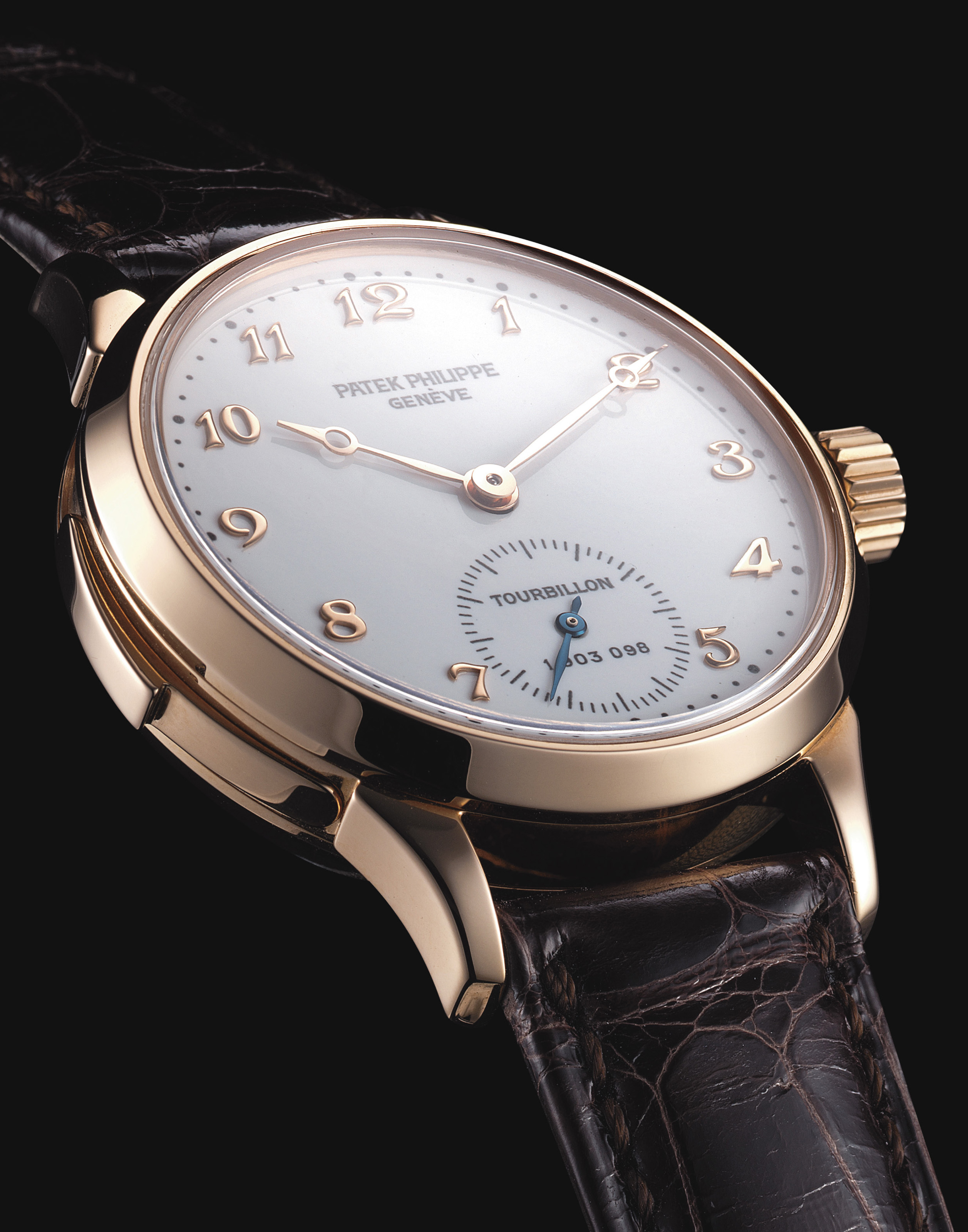 PATEK PHILIPPE. A FINE AND VERY RARE 18K PINK GOLD MINUTE REPEATING ...