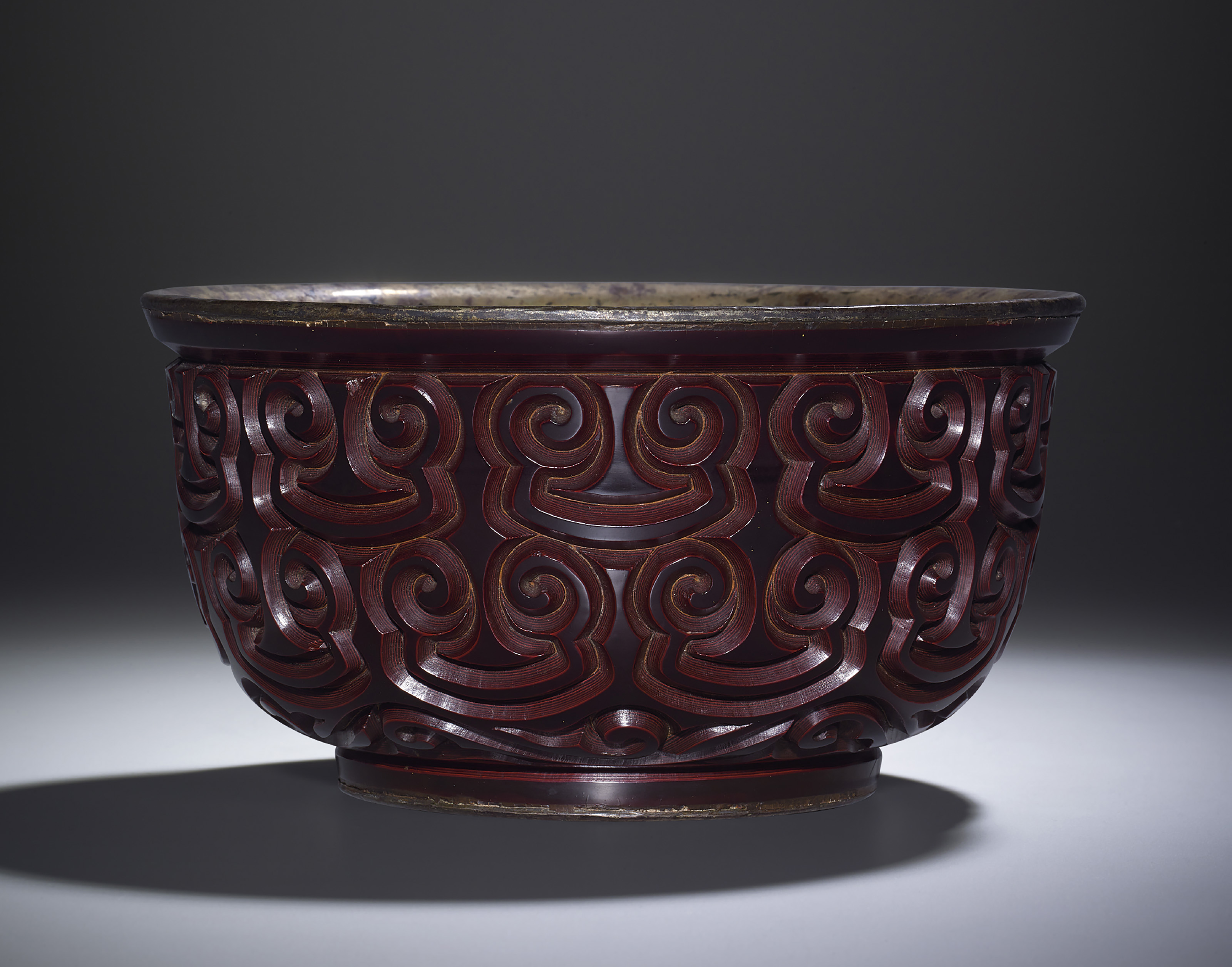 A CARVED LACQUER BOWL