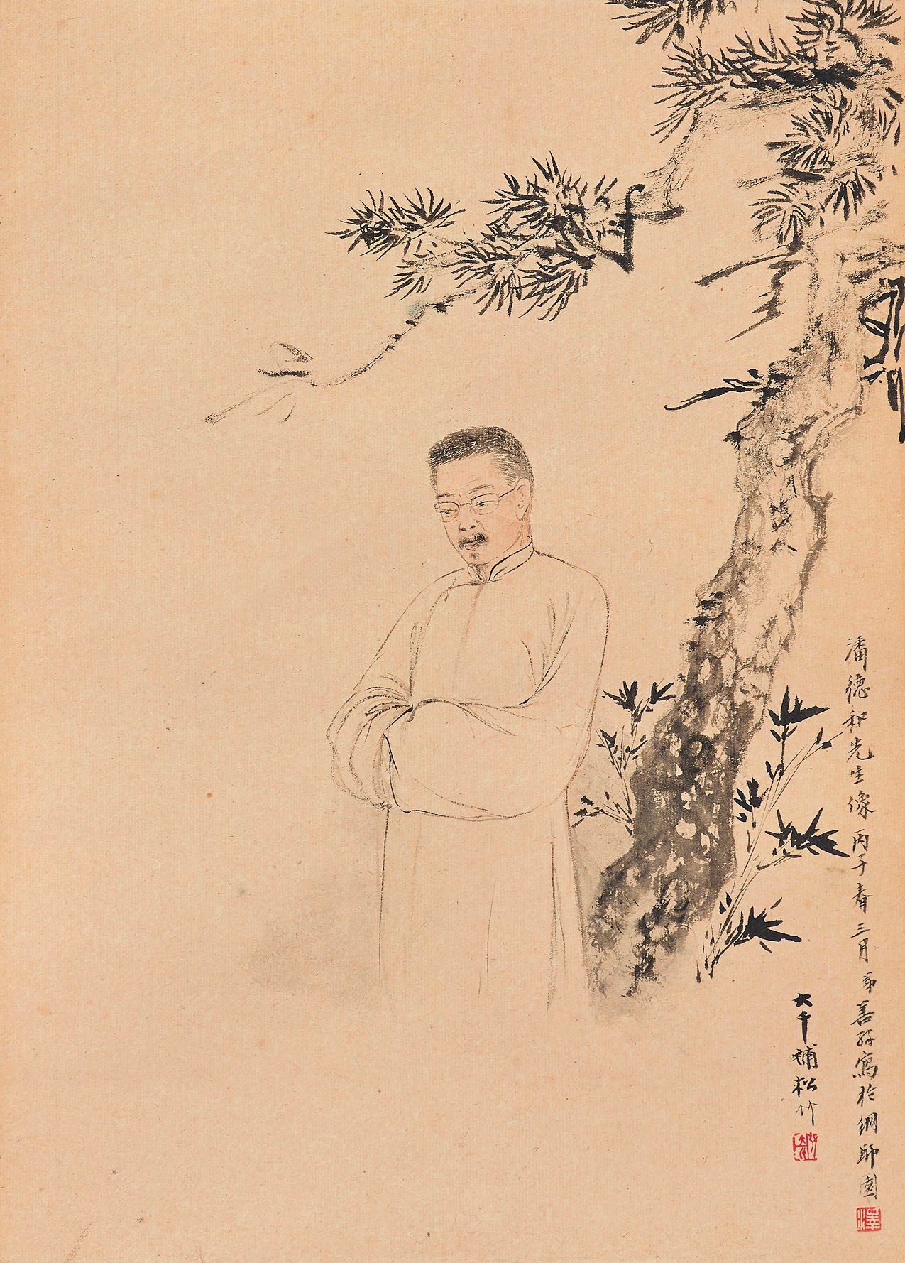 ZHANG SHANZI (1882-1940)/ZHANG DAQIAN (1899-1983) , Portrait of Mr. Pan ...