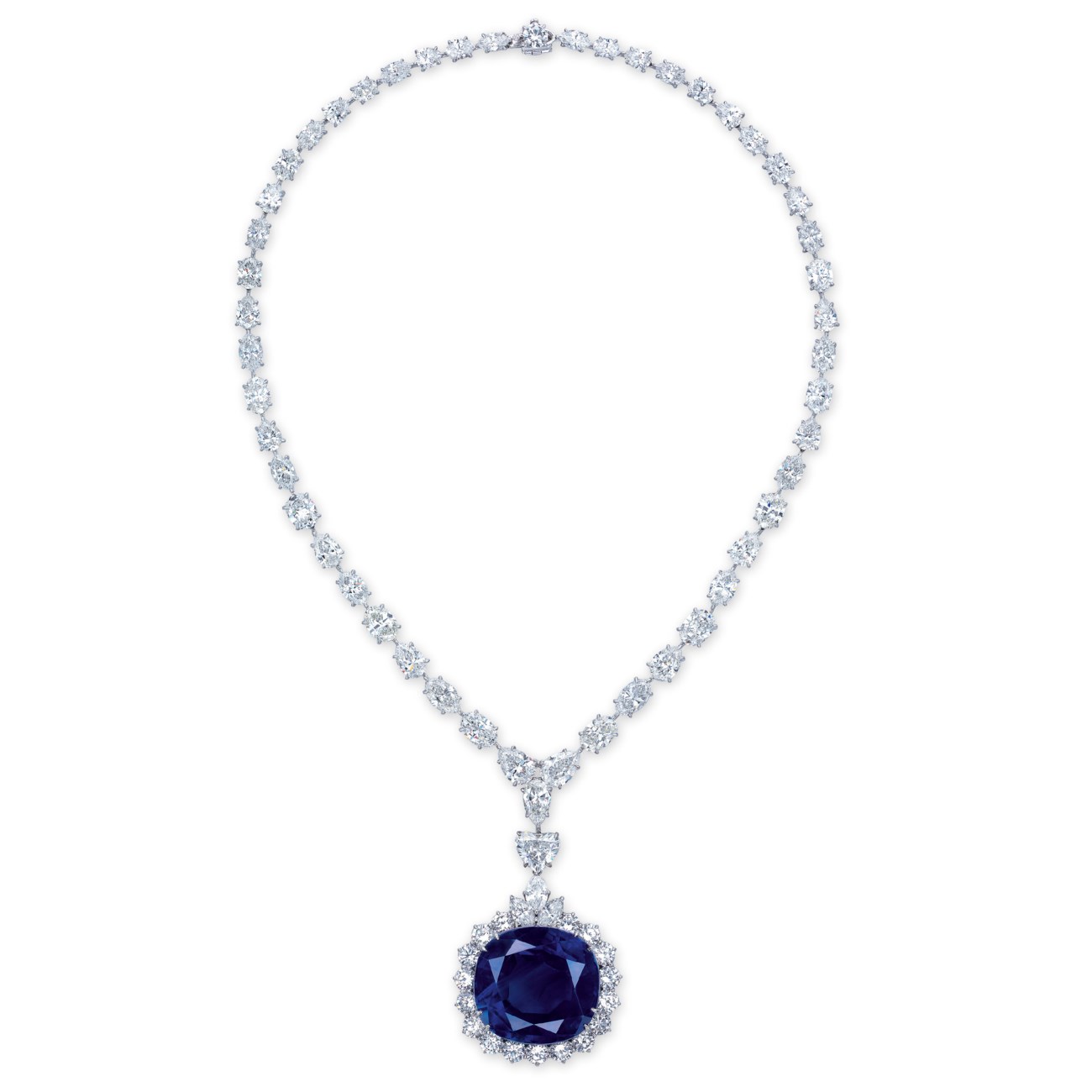 A MAGNIFICENT SAPPHIRE AND DIAMOND PENDANT NECKLACE, BY CHATILA ...