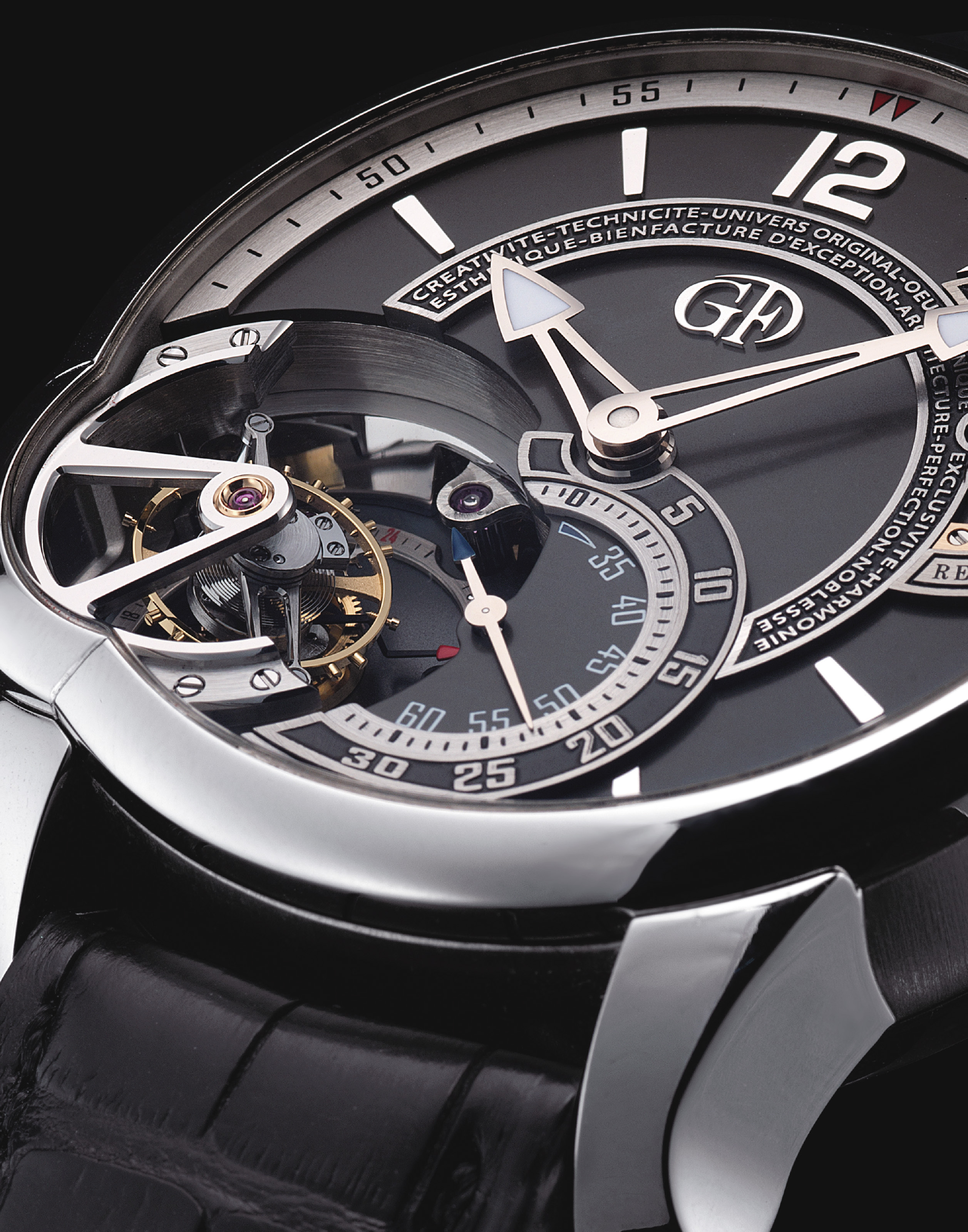 GREUBEL FORSEY. A VERY FINE, IMPORTANT AND VERY RARE PLATINUM ...