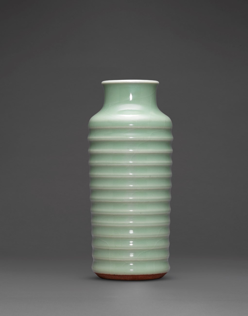 A RARE LONGQUAN-TYPE CELADON-GLAZED RIBBED VASE , YONGZHENG SIX ...