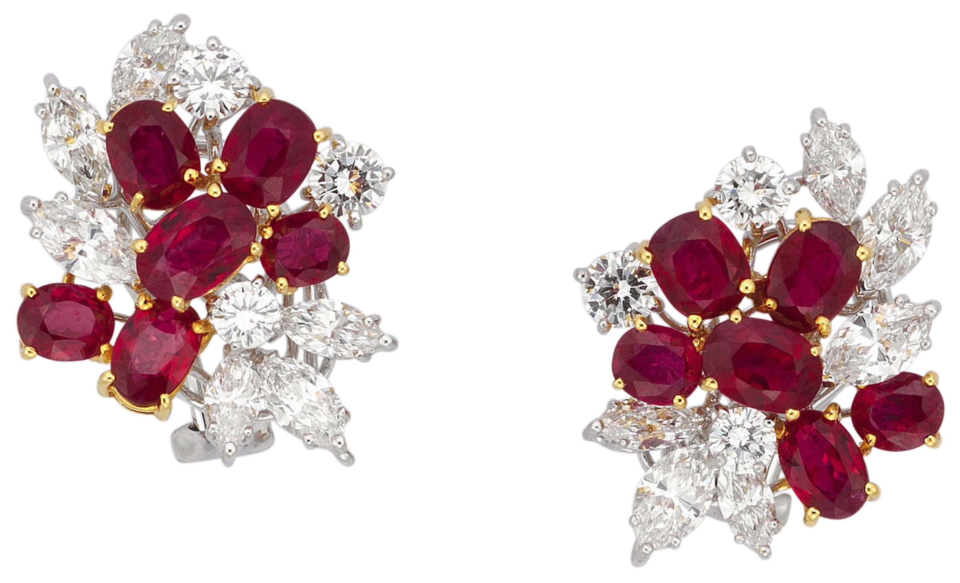 A PAIR OF RUBY AND DIAMOND EARRINGS, | Christie’s