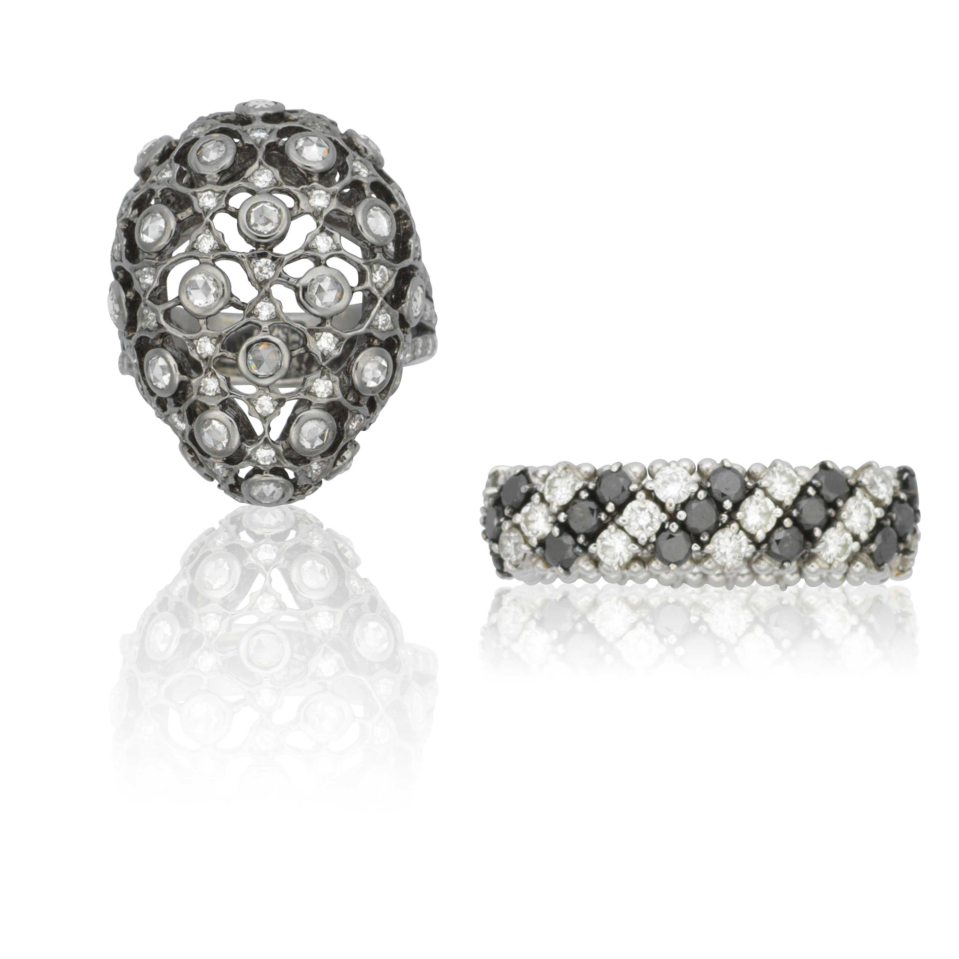 A GROUP OF DIAMOND AND COLOURED DIAMOND RINGS, | Christie’s