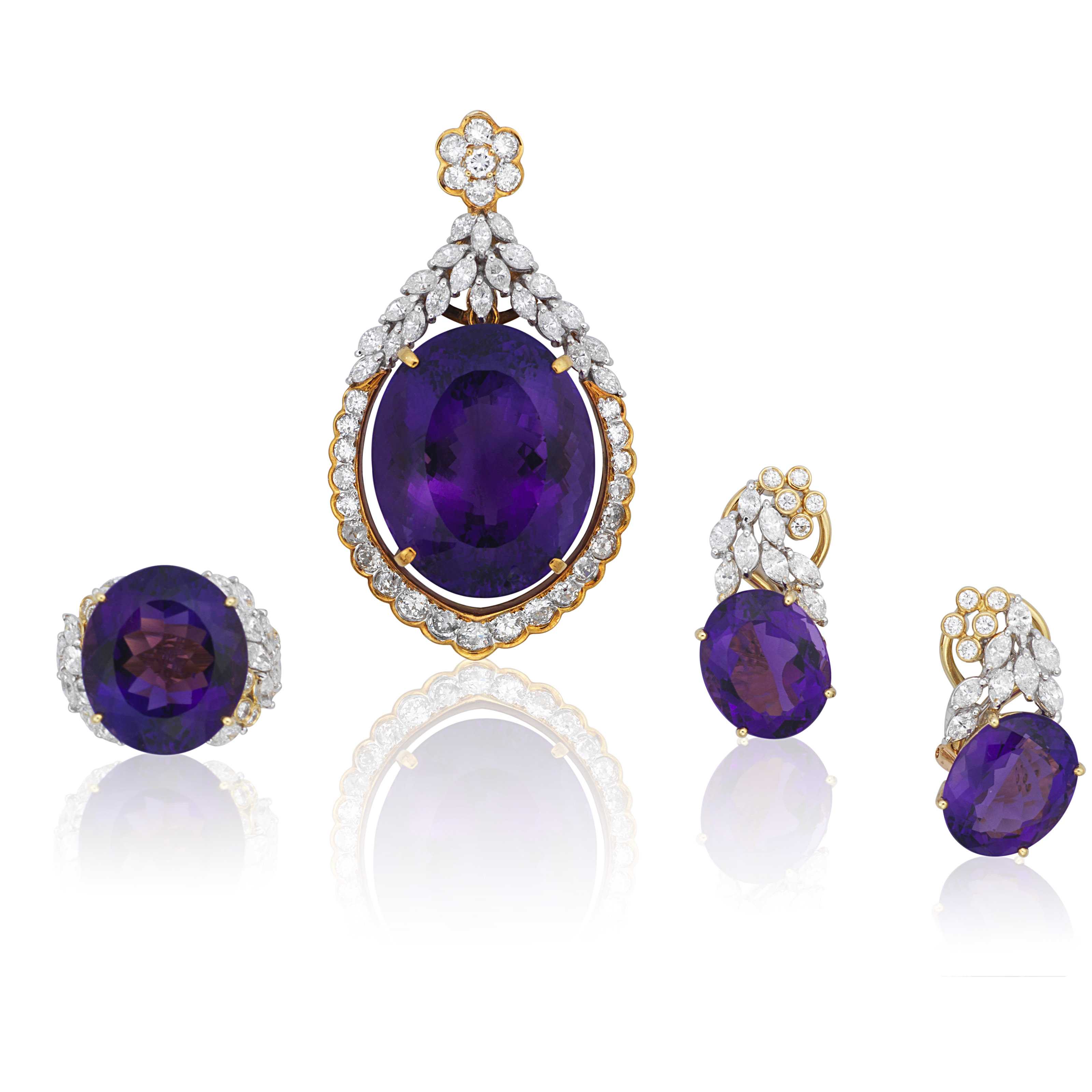 A SET OF AMETHYST AND DIAMOND JEWELLERY, | Christie’s