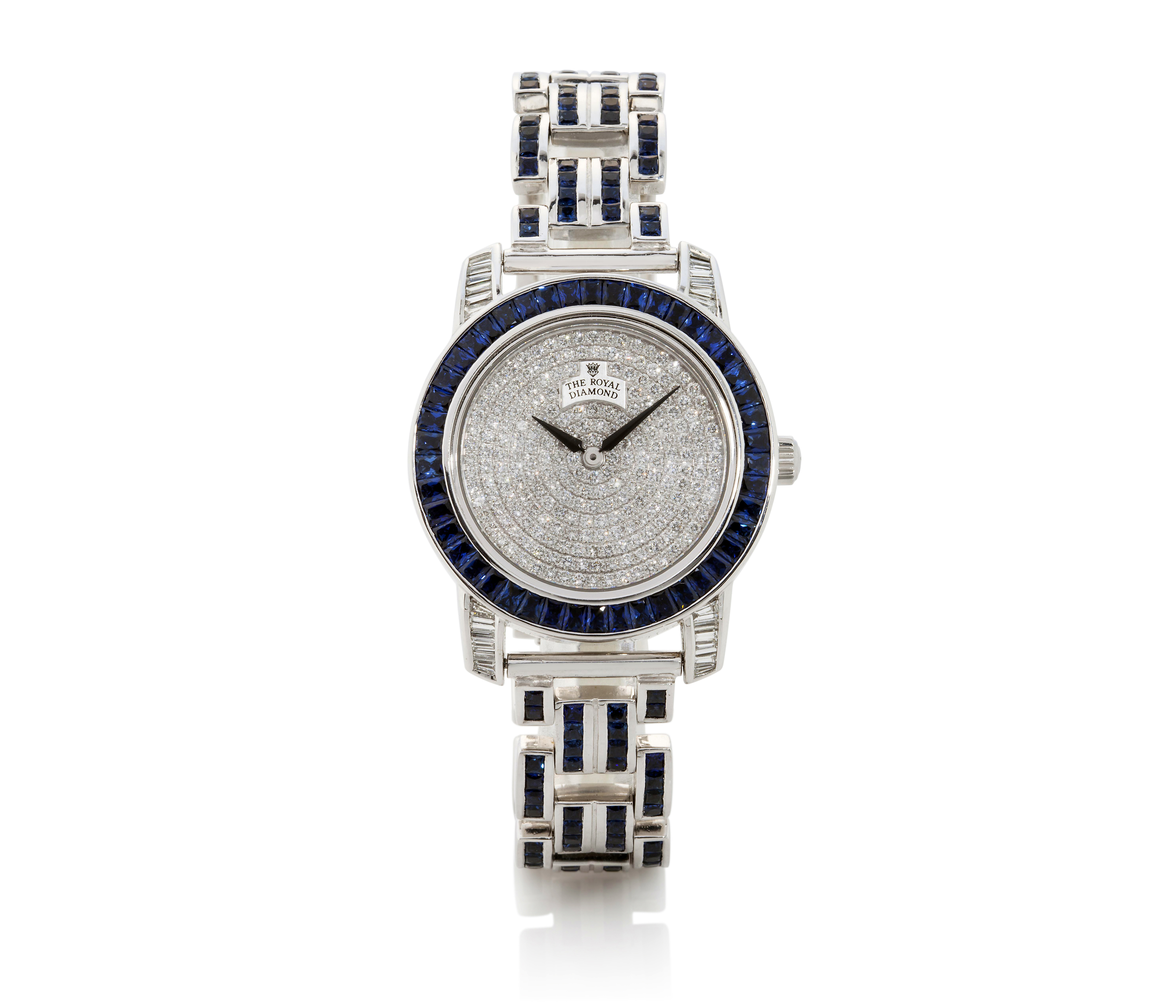 A SAPPHIRE AND DIAMOND WRISTWATCH, BY THE ROYAL DIAMOND, | Christie’s