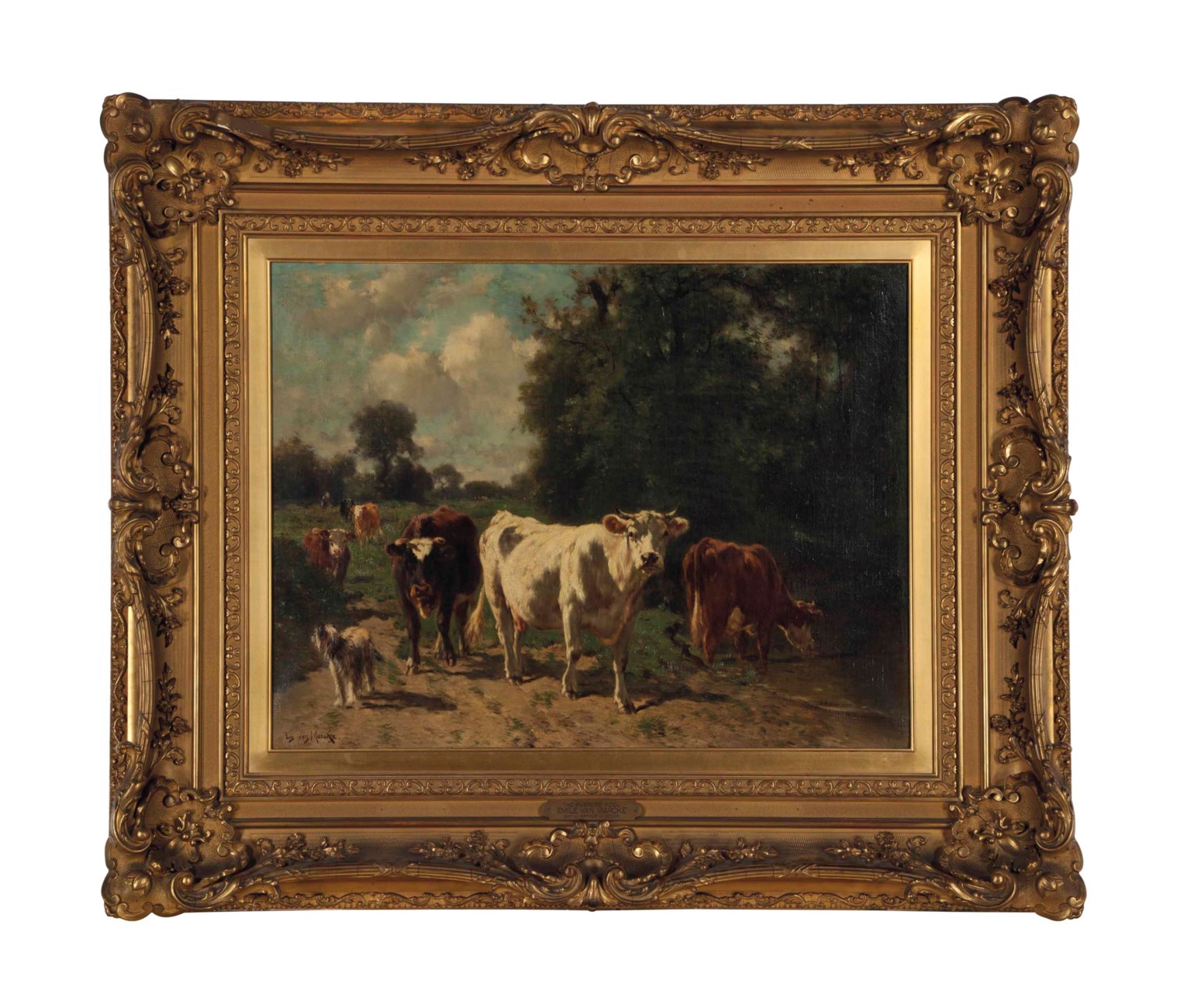 Emile van Marcke de Lummen (French, 1827-1890) , The Pasture Pool | Christie's