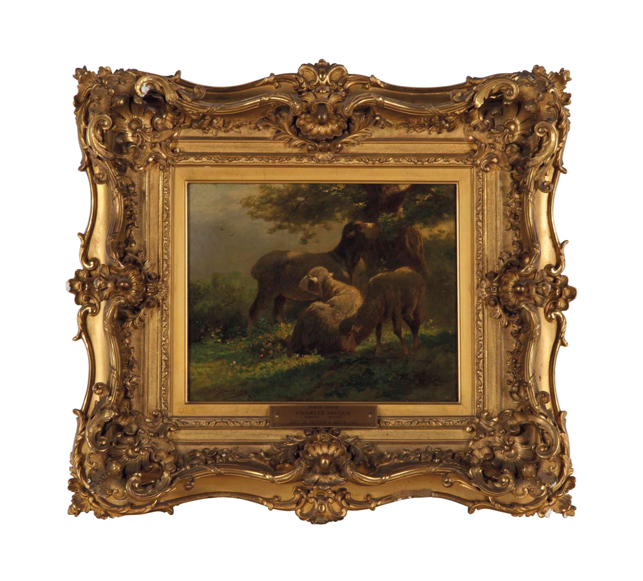 Charles-Emile Jacque (French, 1813-1884) , Three Sheep | Christie's