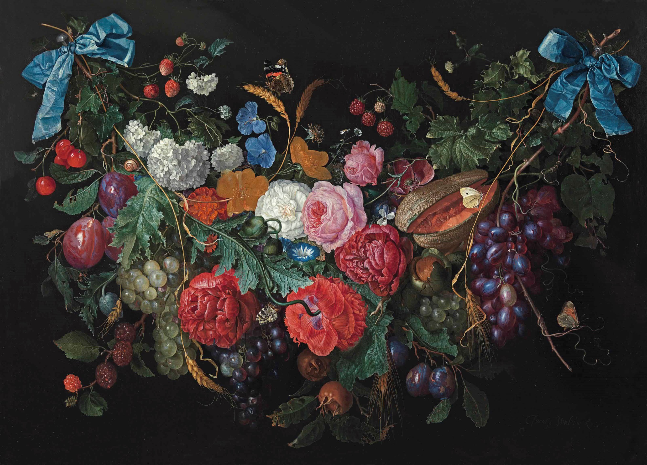 Jacob van Walscapelle (Dordrecht 1644-1727 Amsterdam) , A garland of ...