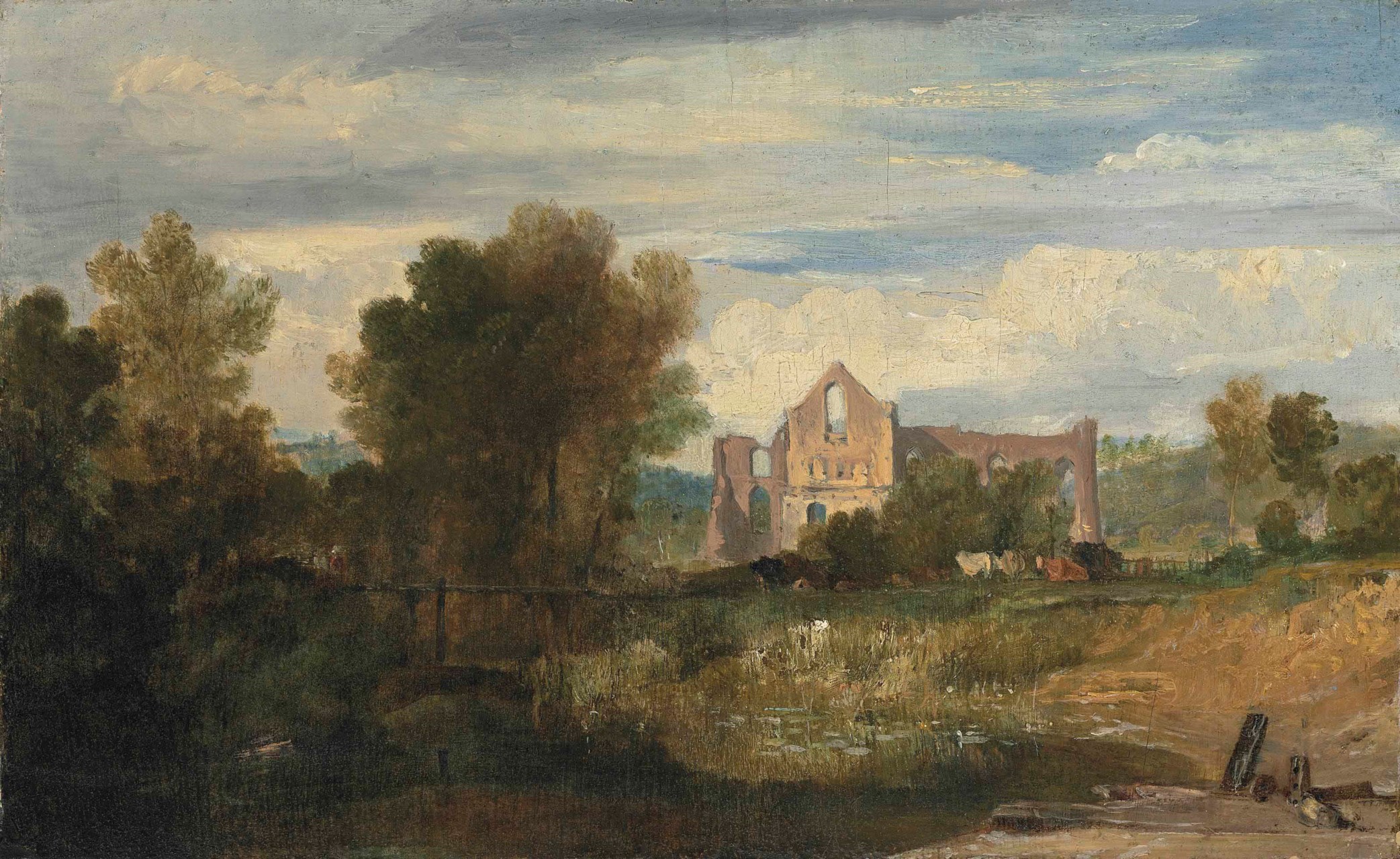 Joseph Mallord William Turner, R.A. (London 1775-1851) , Newark Abbey ...