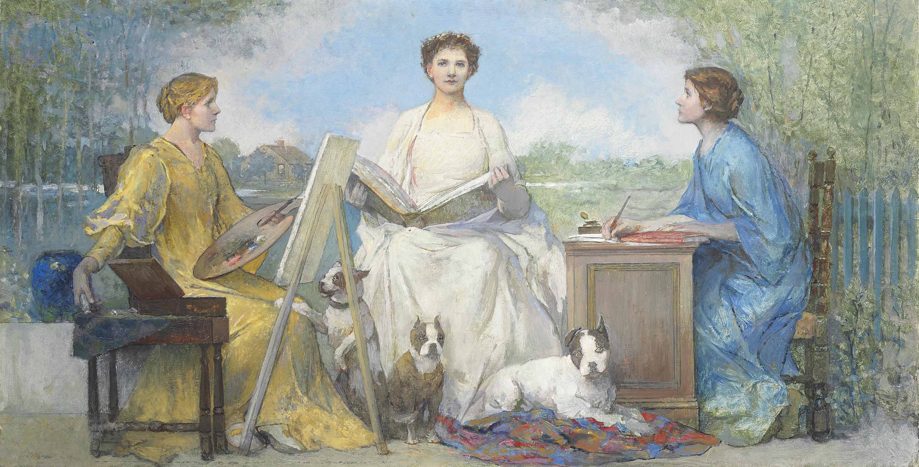 Edwin Howland Blashfield (1848-1936) , Three Muses | Christie's