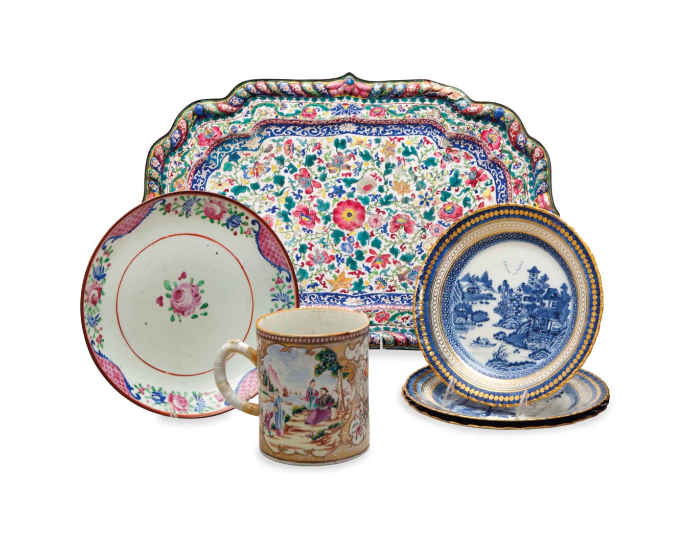 A GROUP OF CHINESE EXPORT TABLE WARES,