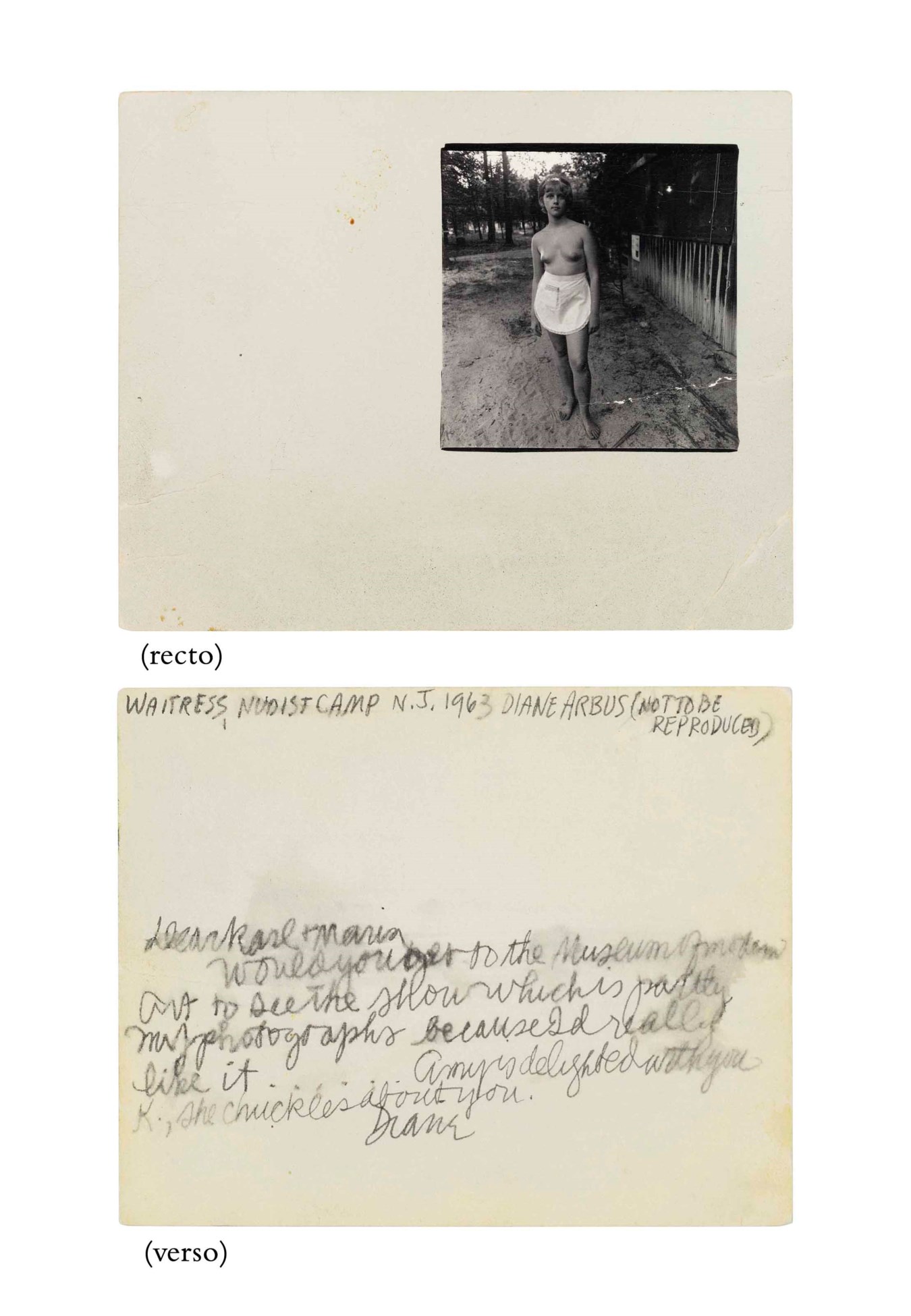 DIANE ARBUS (1923-1971) , Waitress, Nudist Camp, N.J., 1963 | Christie's