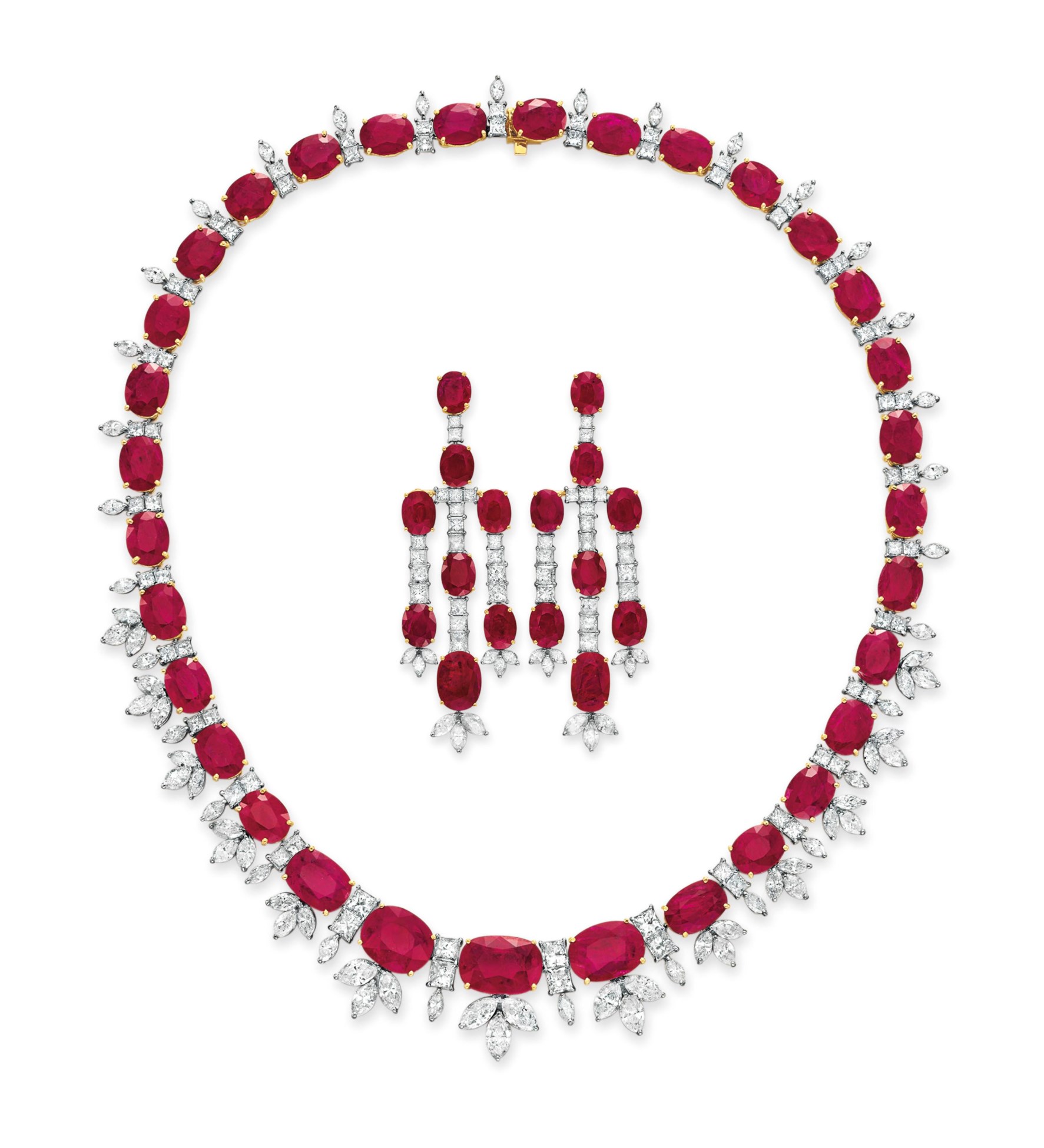 A SET OF RUBY AND DIAMOND JEWELRY | Christie's
