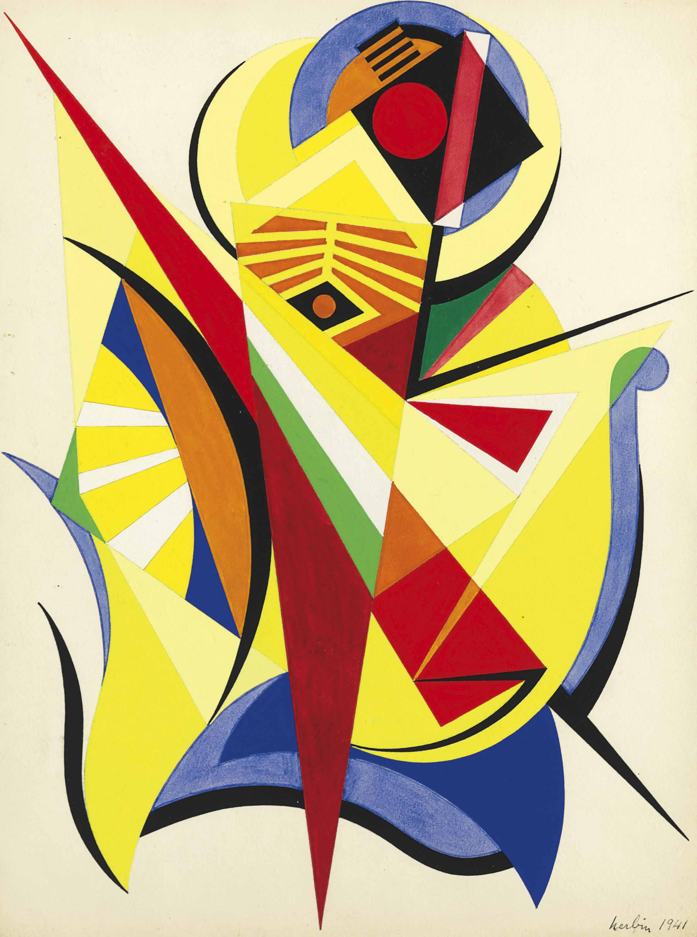 Auguste Herbin (1882-1960) , Trois oppositions polaires | Christie's