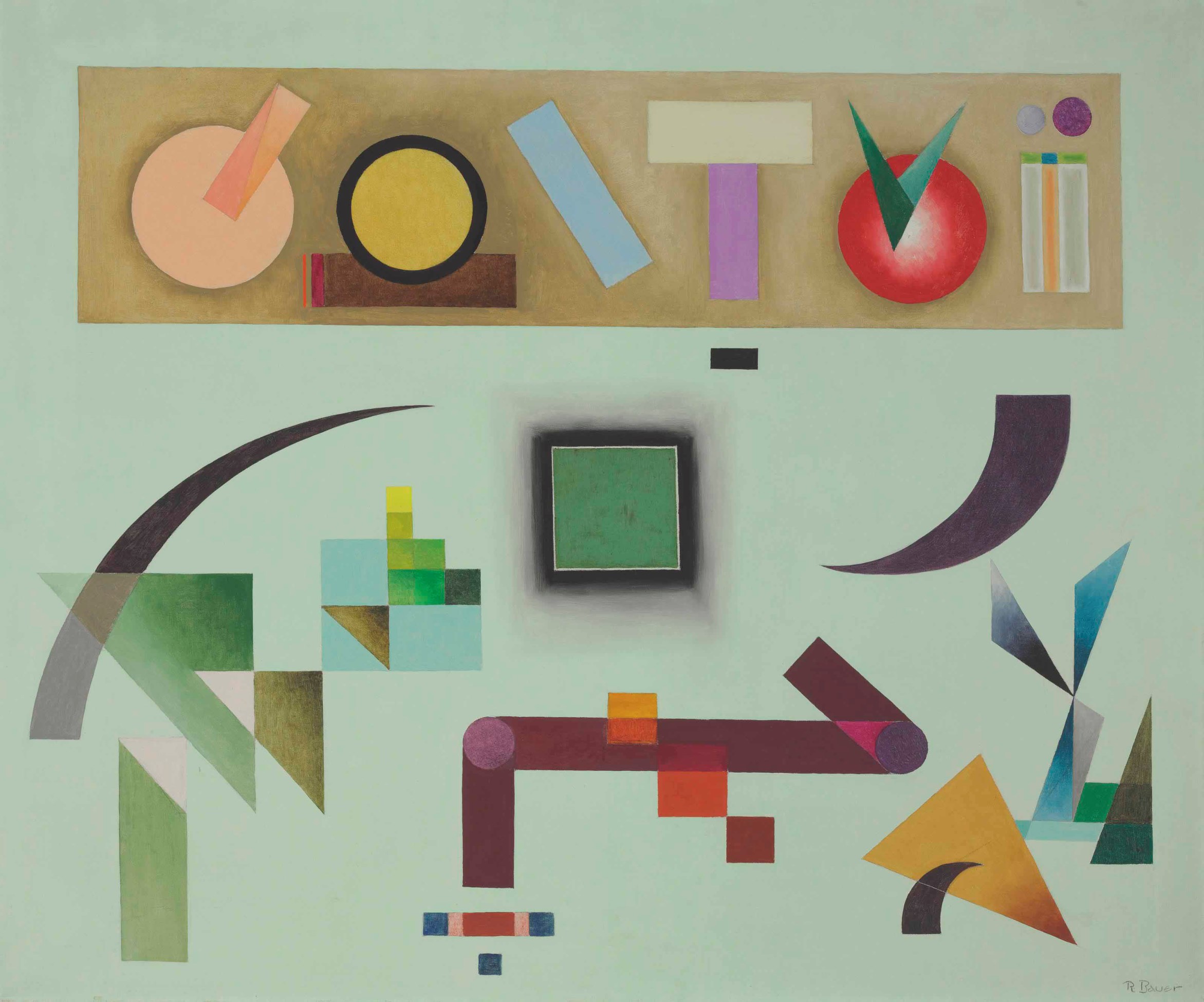 Rudolf Bauer (1889-1953) , Green Square | Christie's