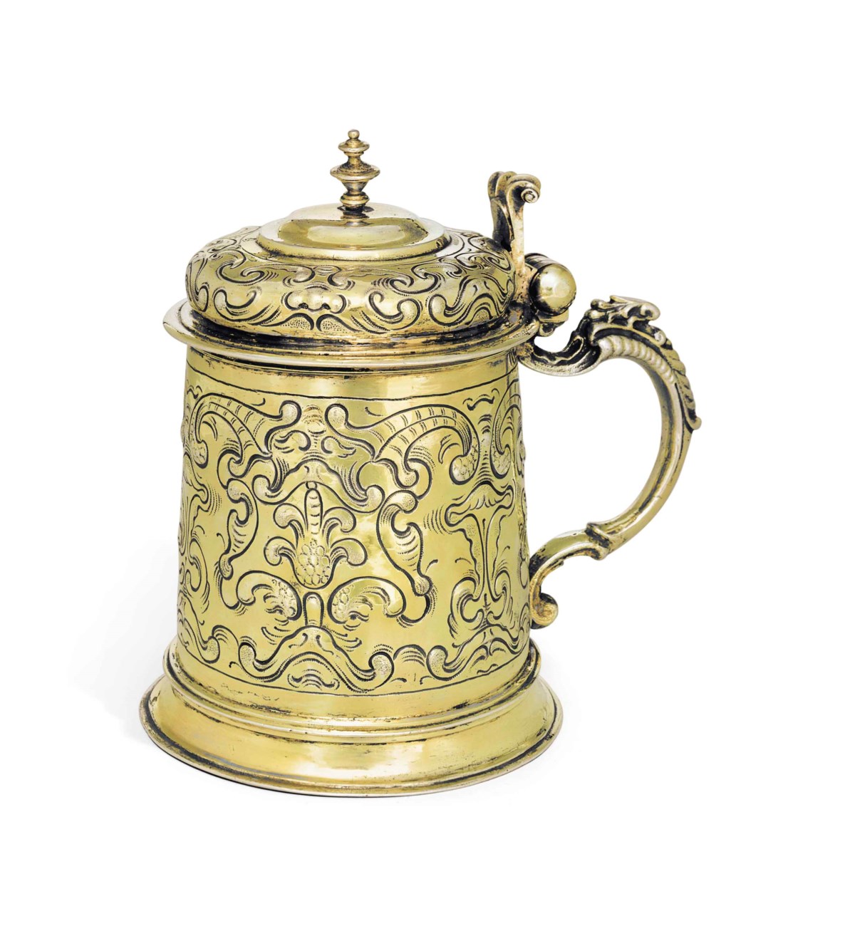 A GERMAN SILVER-GILT TANKARD , POSSIBLY LÜNEBURG, CIRCA 1650, MAKER'S ...