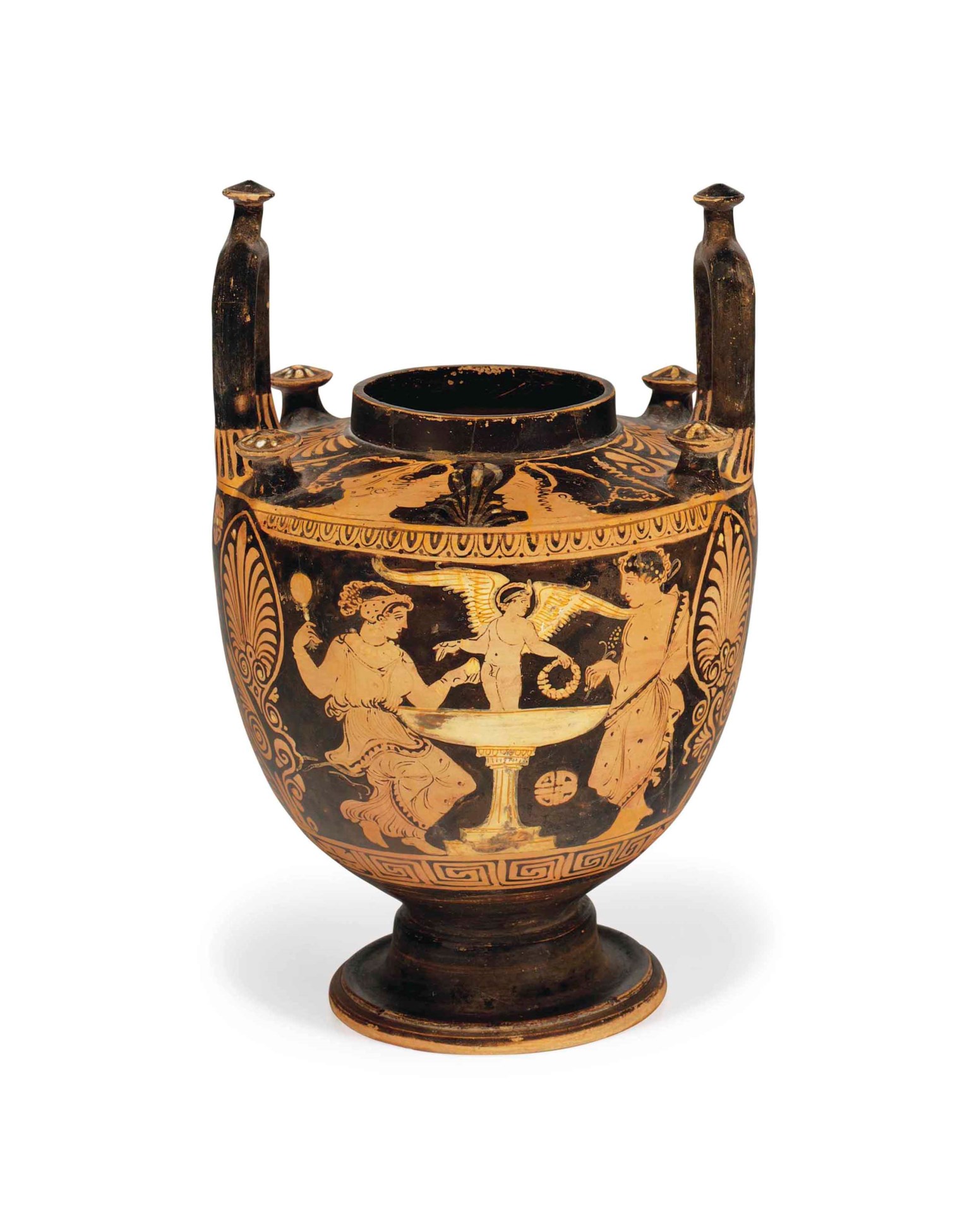 AN APULIAN RED-FIGURED LEBES GAMIKOS , ATTRIBUTED TO THE PAINTER OF THE ...